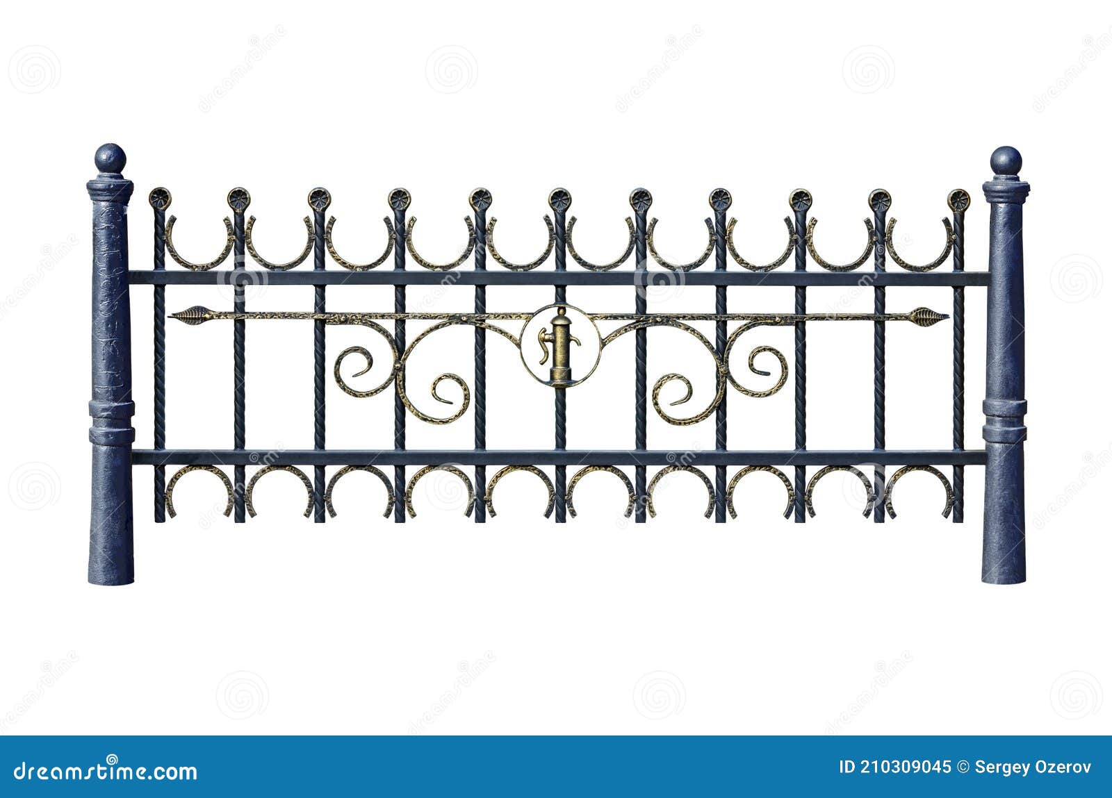 Cast Fence in the Old Style Stock Image - Image of isolation, elements ...