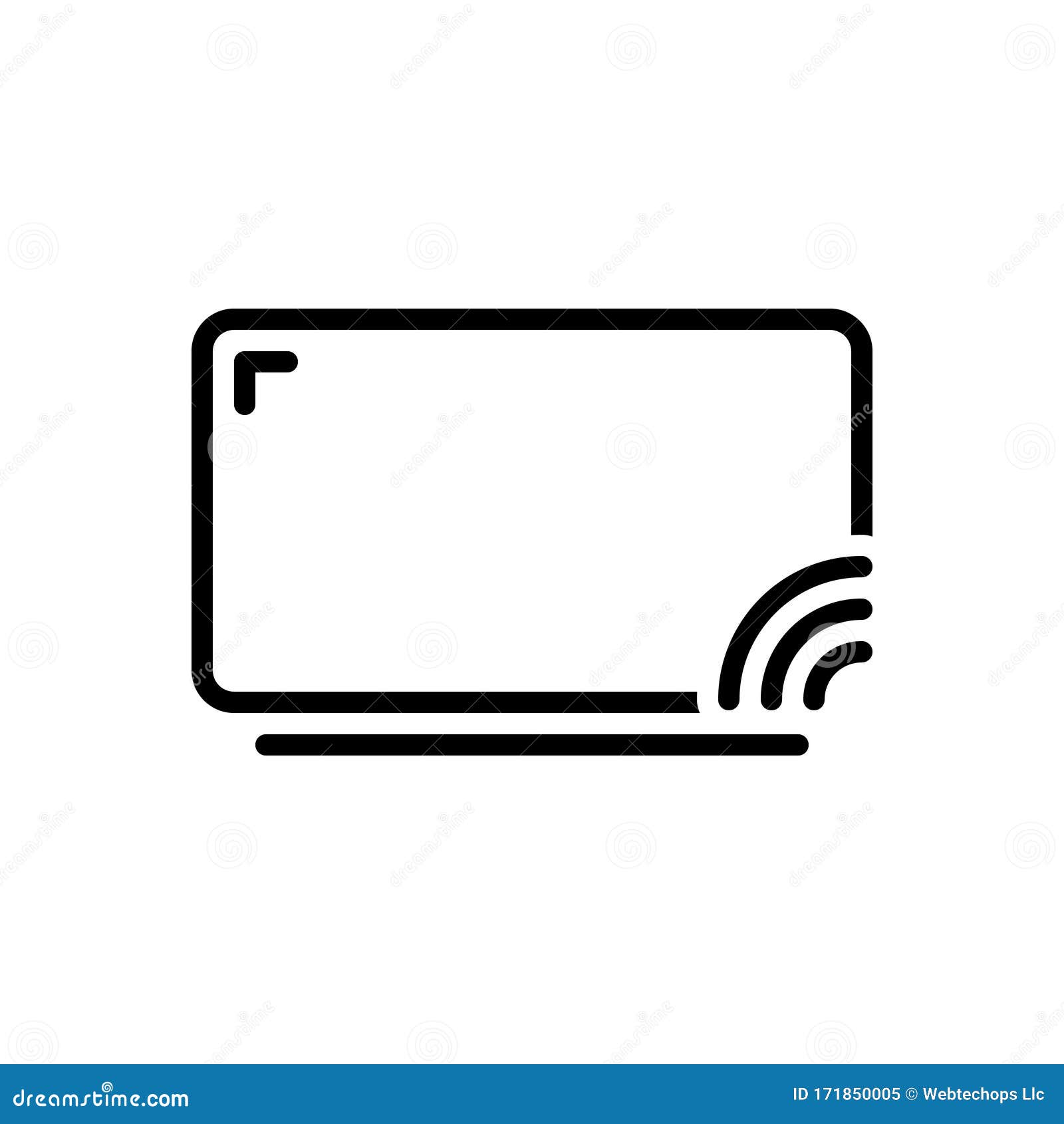 Black Line Icon for Cast, Screen and Media Stock Vector - Illustration ...