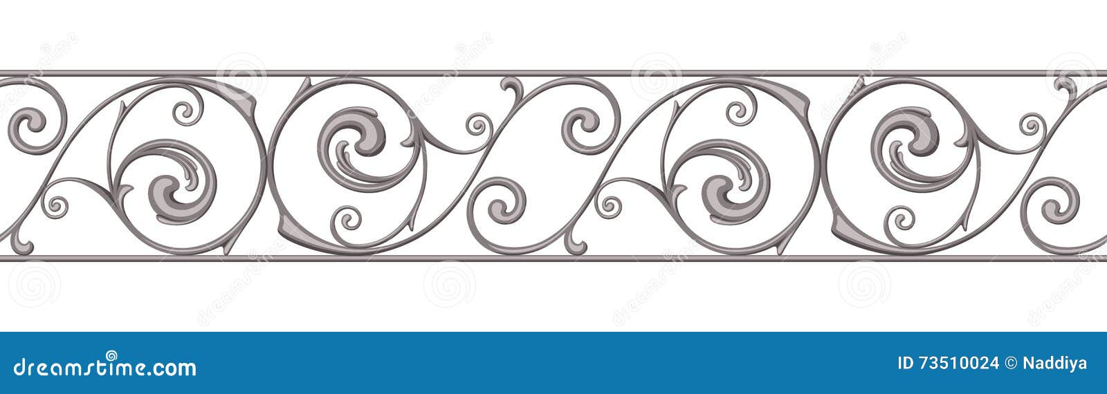 Cast Iron Border. Vector Horizontal Seamless Background. Stock Vector ...
