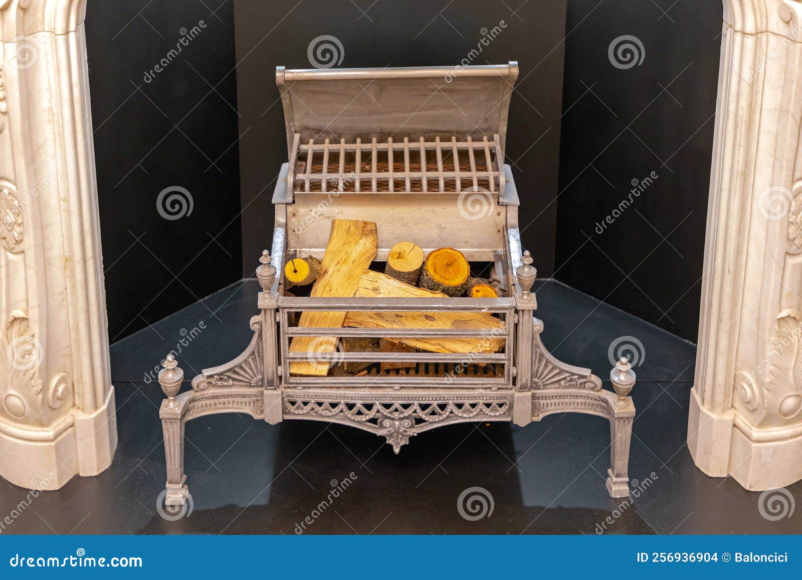 Cast Iron Grate Firebox stock photo. Image of retro - 256936904