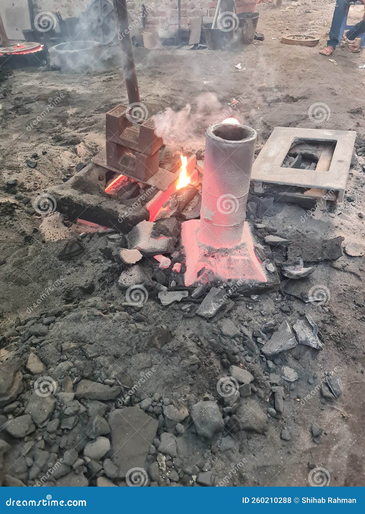 Cast Iron Making Process by Using Sand Mold Stock Photo - Image of sand ...