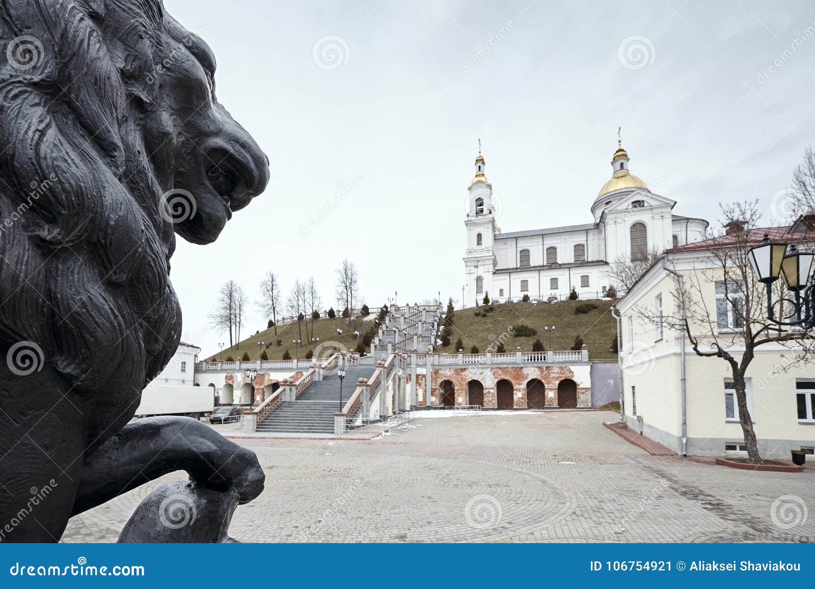 Cast-iron Monument of the Lion at the Cathedral Stock Image - Image of ...