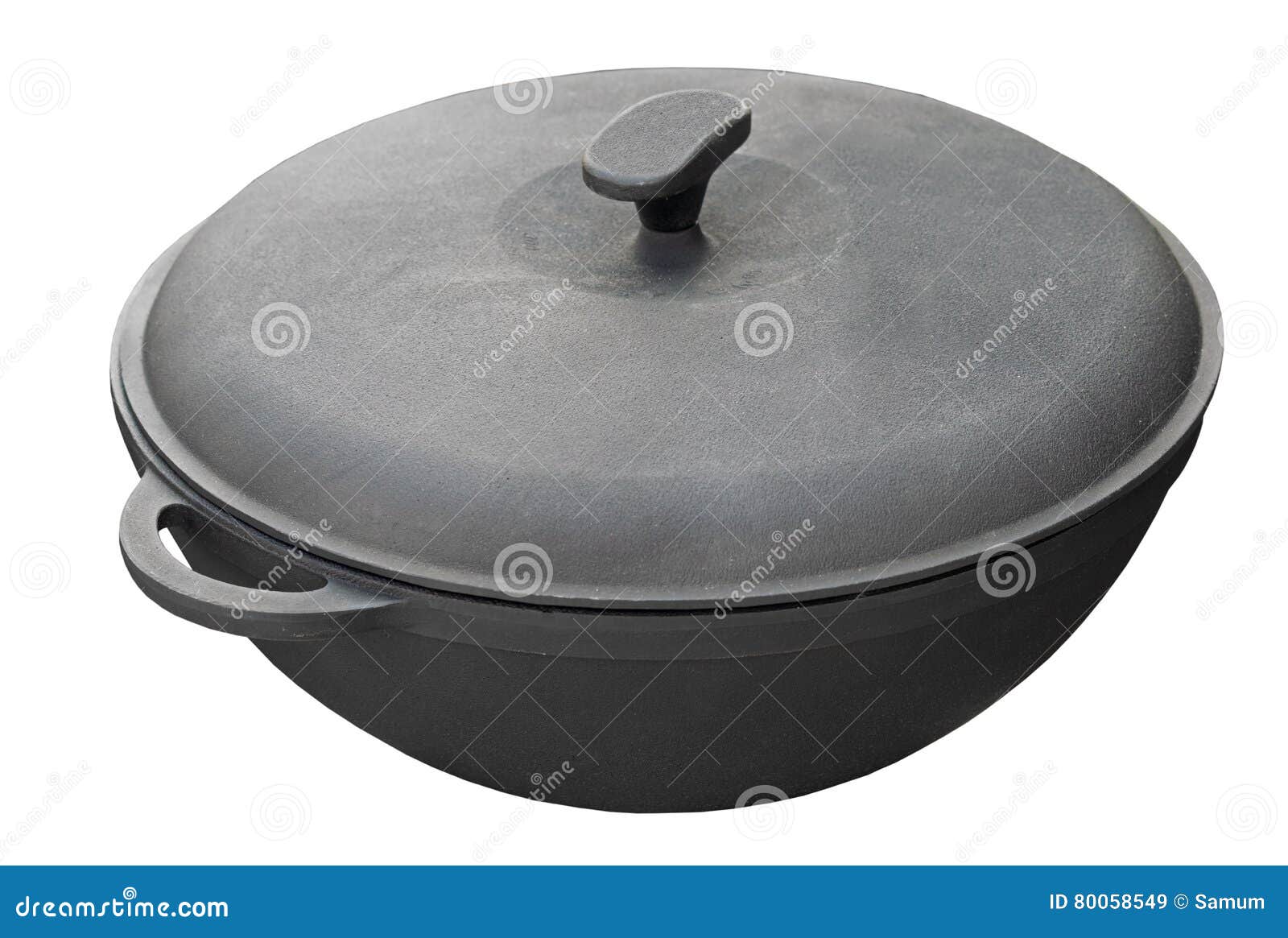 Cast iron pan with a lid stock image. Image of large - 80058549
