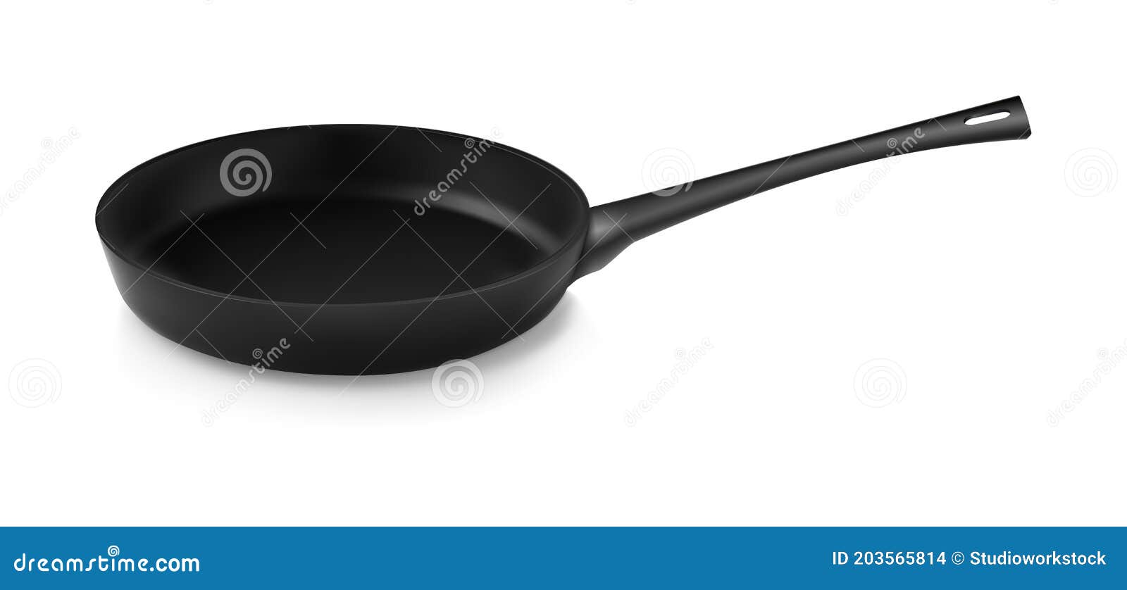 Cast-iron Pan Side View Isolated on White Background Stock Vector ...