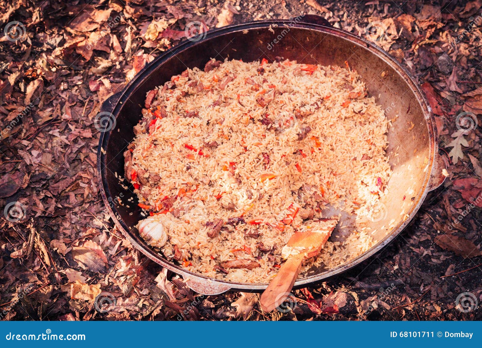 Cast Iron Pot Outdoors, Cooking on a Fire. Stock Image - Image of ...