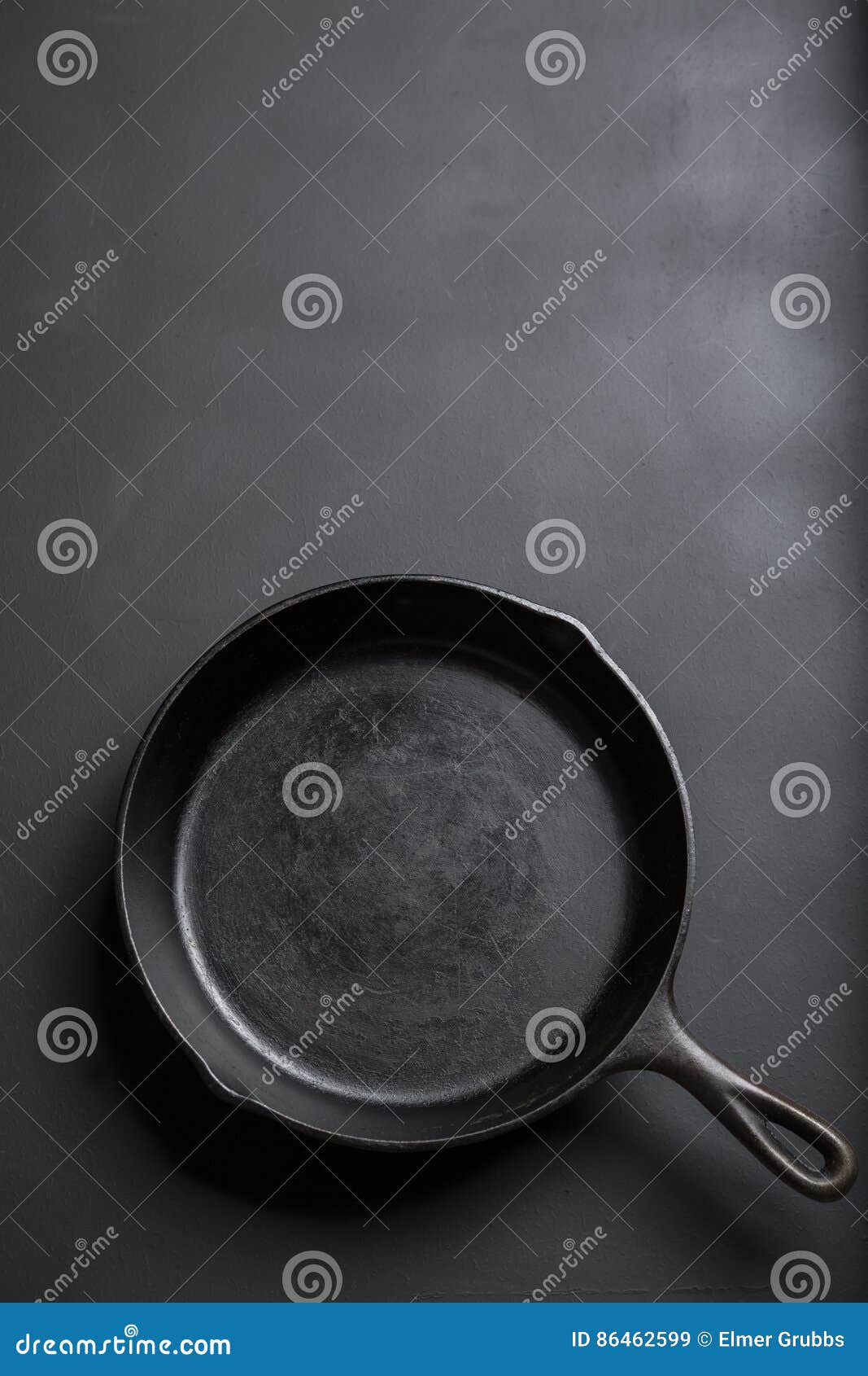 Cast Iron Skillet Collection on Black Background Stock Image - Image of ...