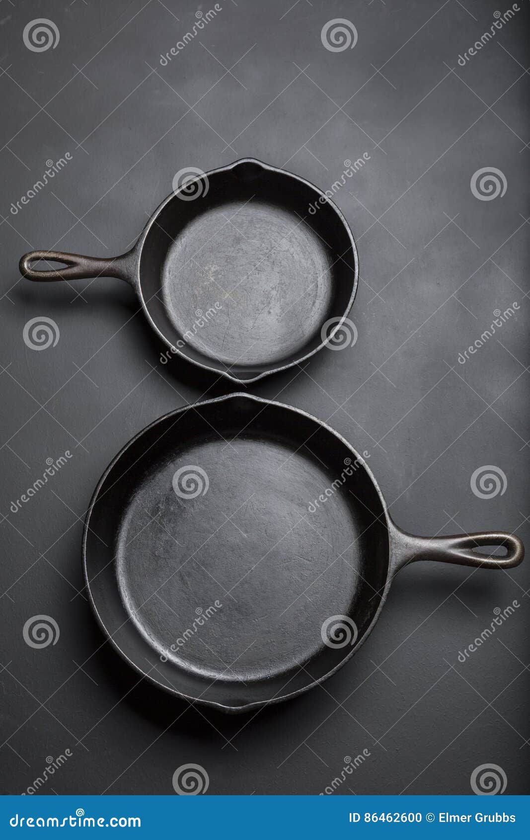 Cast Iron Skillet Stacked Top and Bottom Stock Photo - Image of drink ...