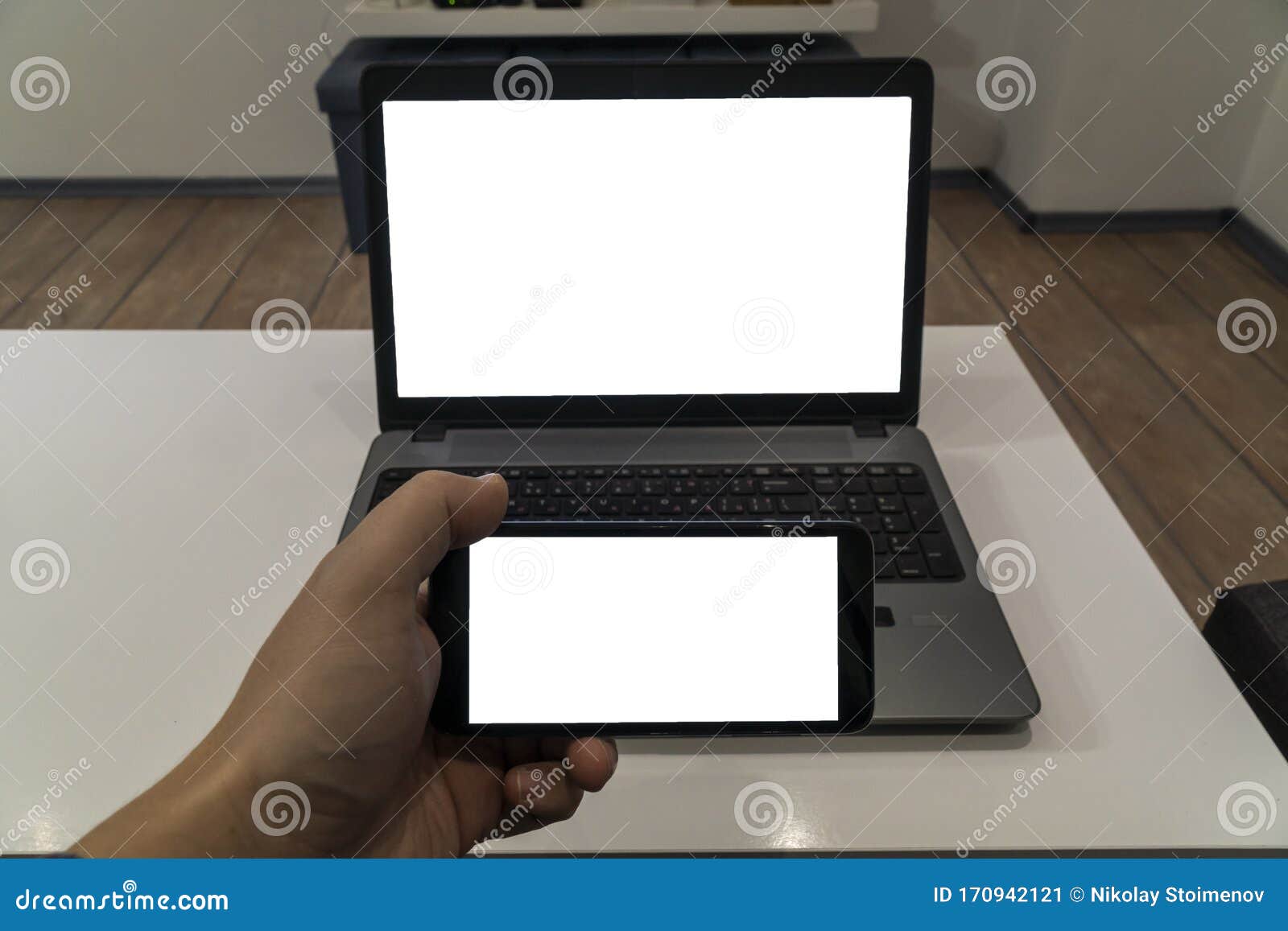 Cast Smartphone on a Computer Stock Image - Image of internet, movie ...