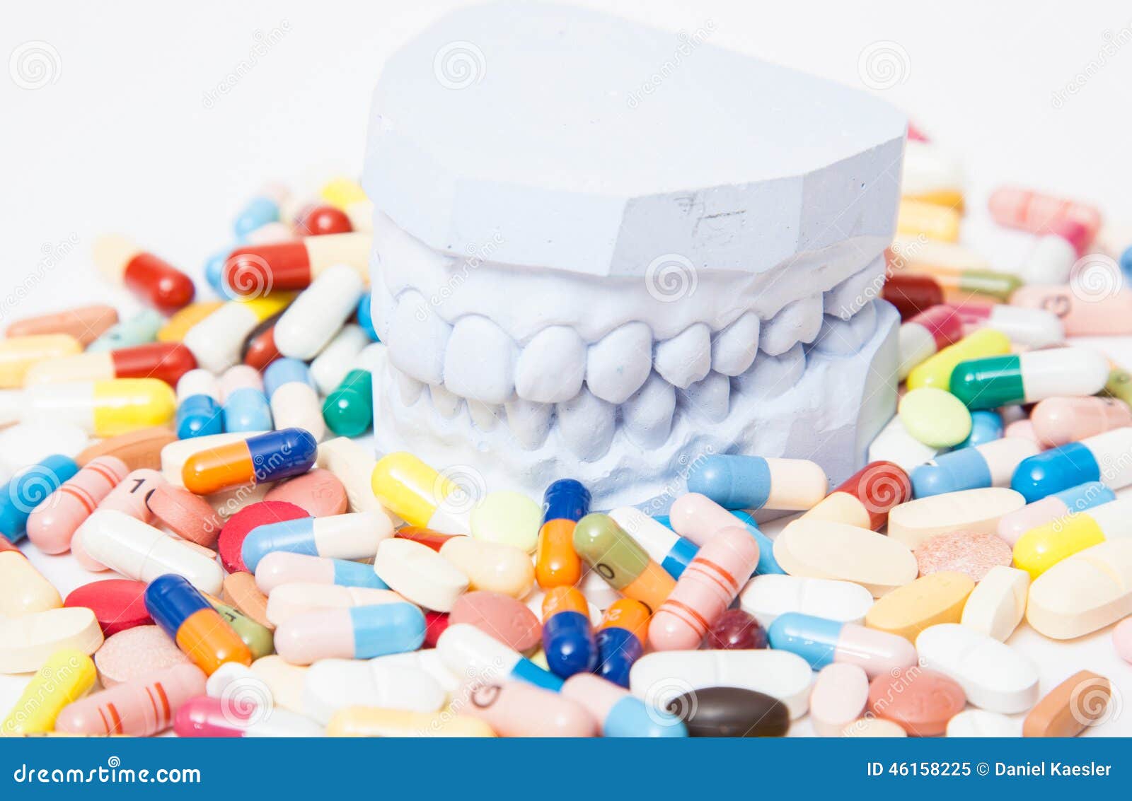 Cast of Teeth within Various Pharmaceuticals Stock Image - Image of ...