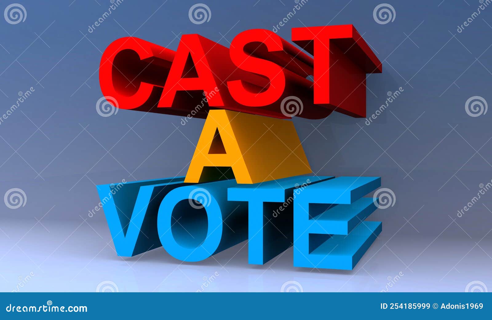 Cast a vote on blue stock illustration. Illustration of plaster - 254185999