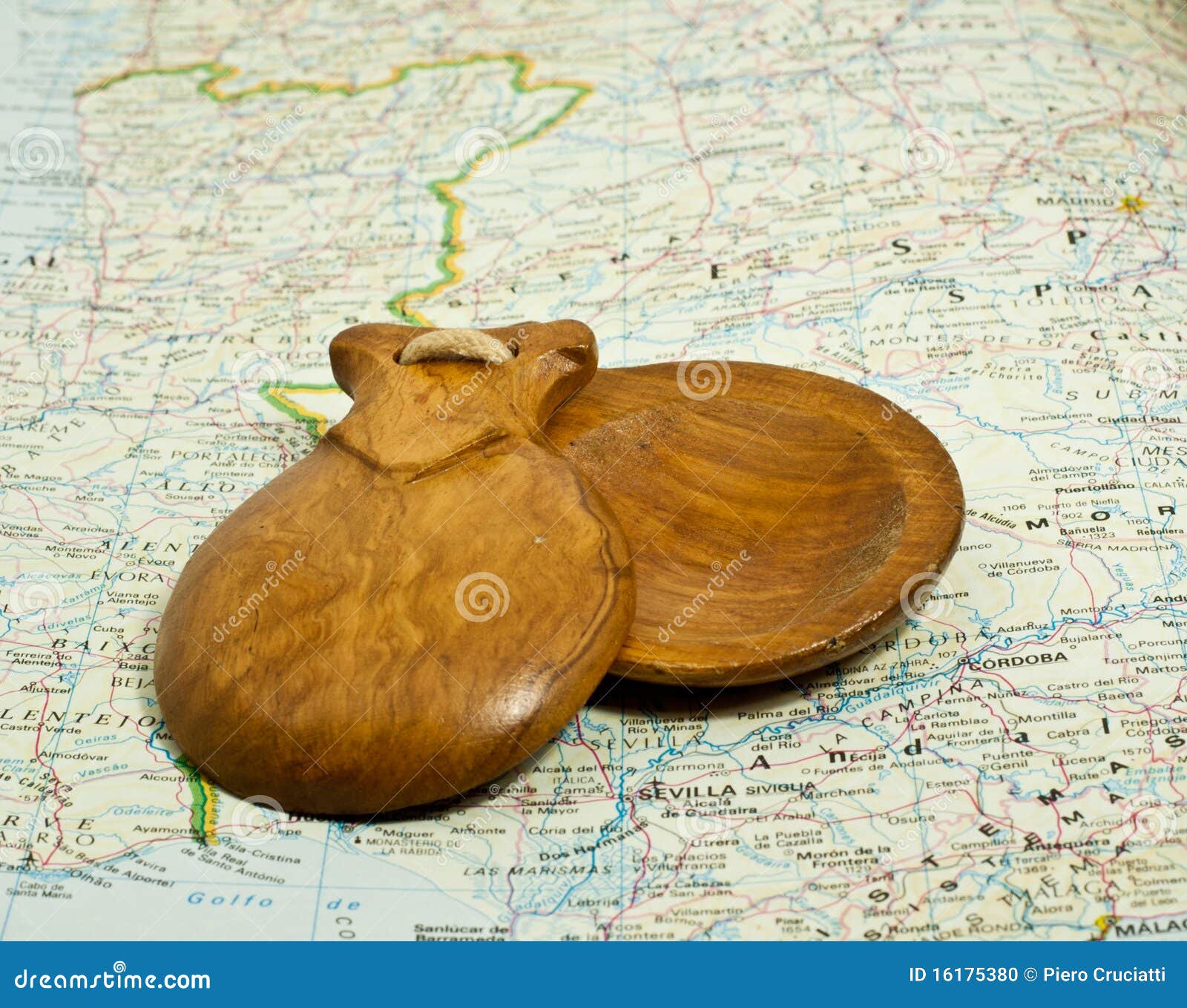 Castagnettes Espagnoles Sur La Carte Photo stock - Image du exotique ...