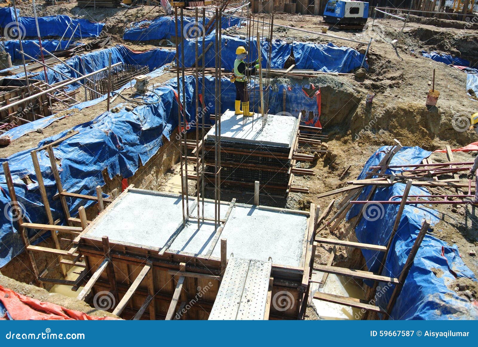 Casted Pile Cap. Cured Pile Cap Stock Image - Image of hammer, logistic ...