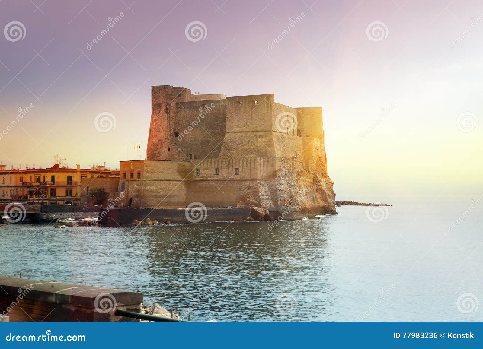Castel Dell Ovo (Egg Castle), Italy. Naples Stock Photo - Image of ...