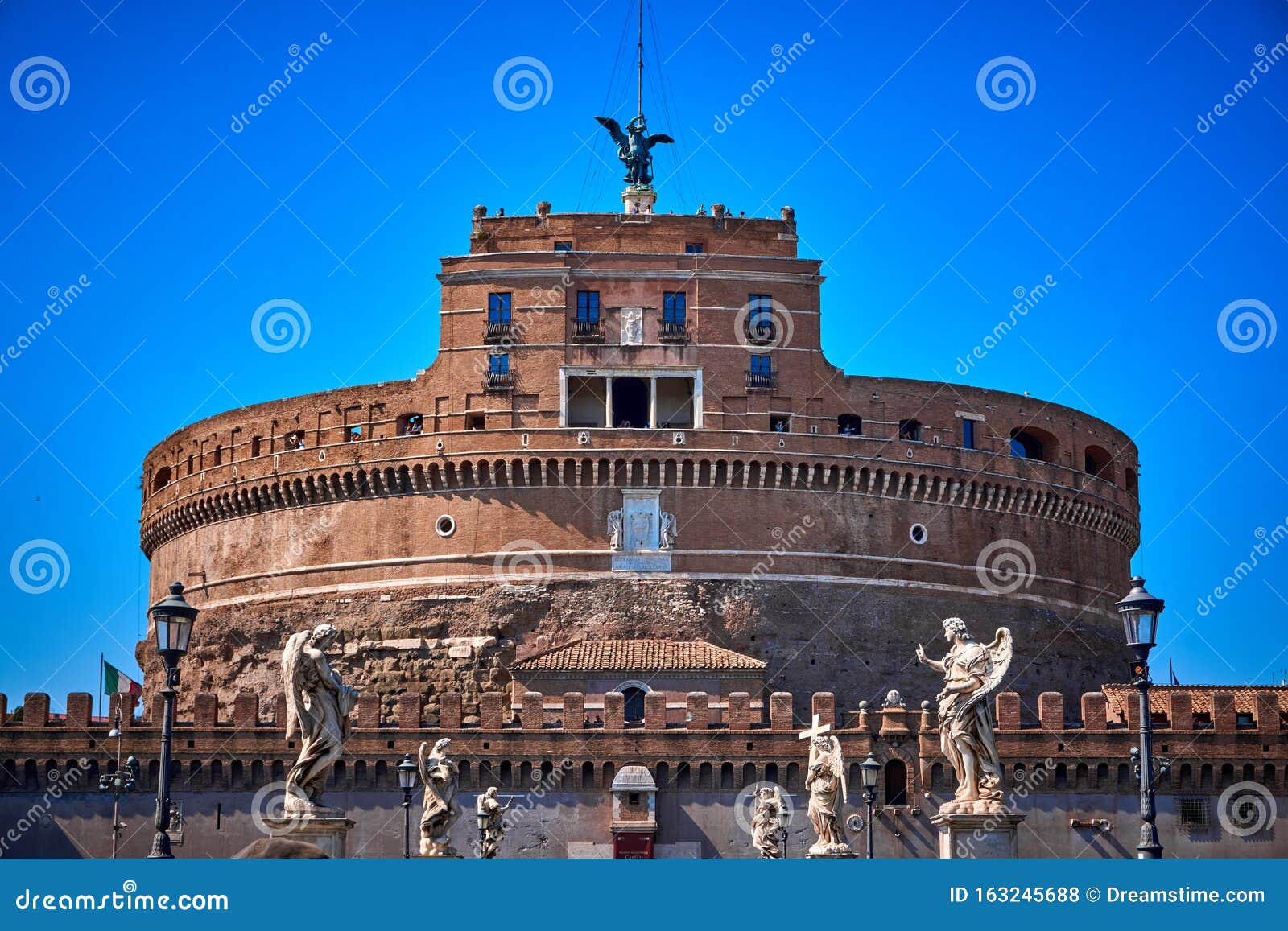 Castel Sant`Angelo Rome Italy Stock Photo - Image of roma, wall: 163245688