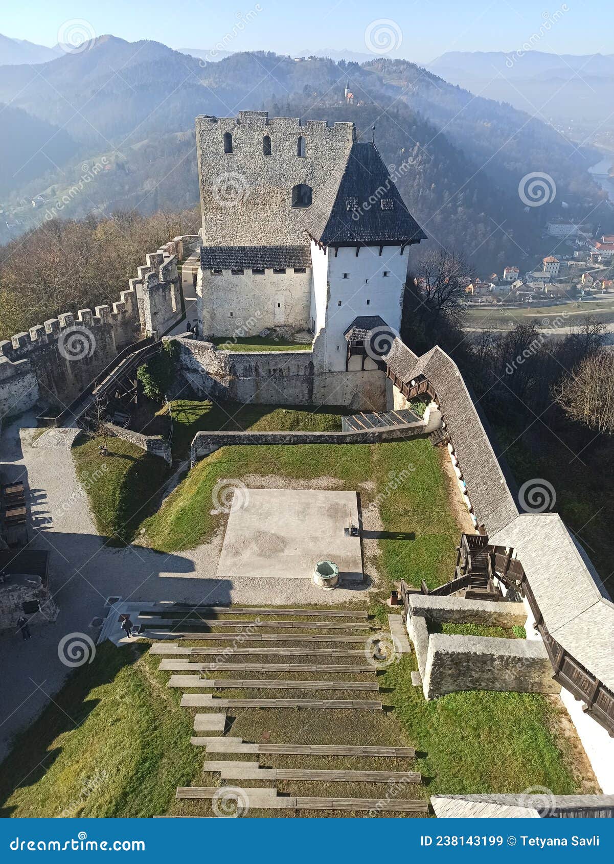 Castel tower touristic stock image. Image of terrain - 238143199