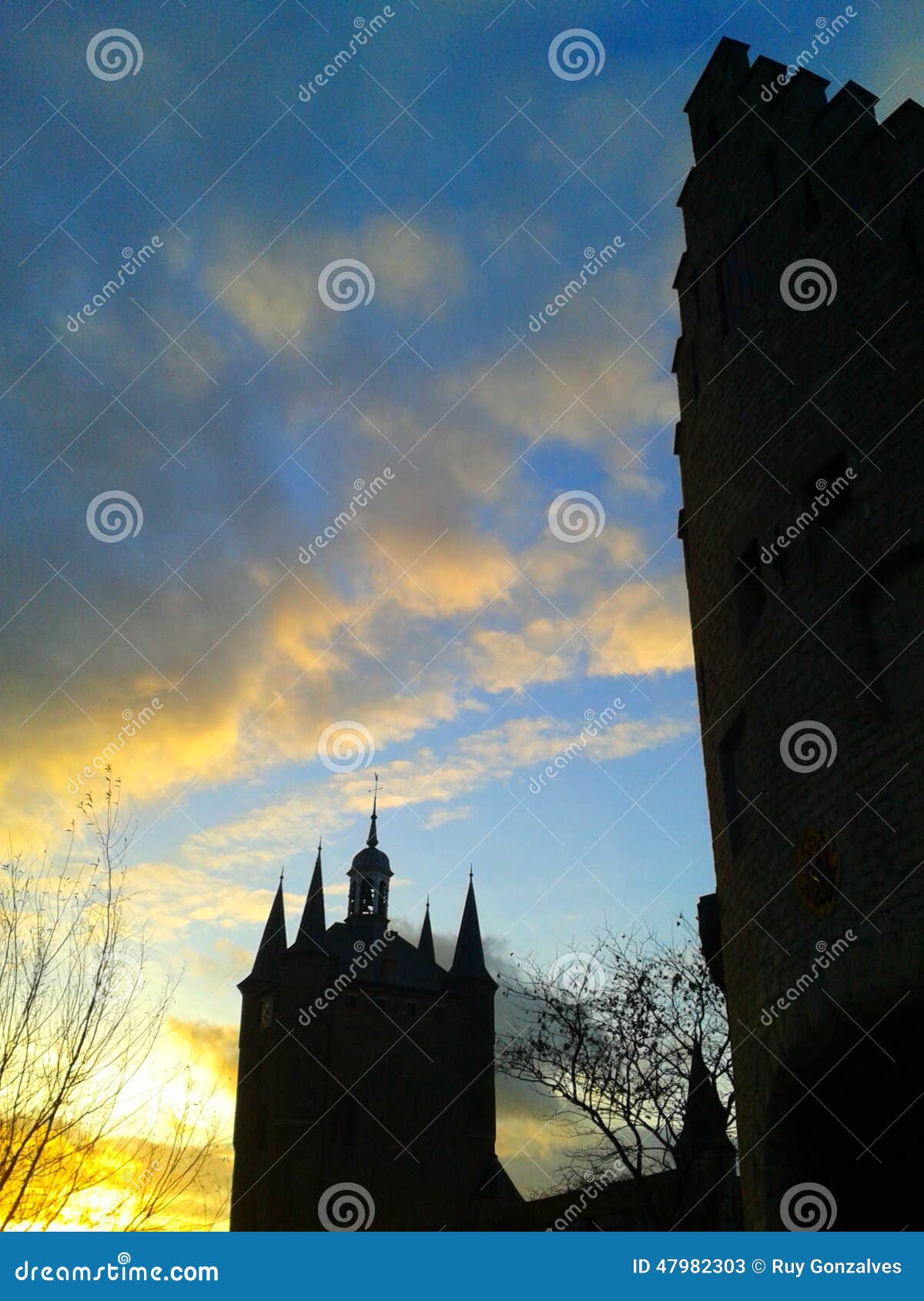 Castel Wall Tower Royalty-Free Stock Photo | CartoonDealer.com #47982303