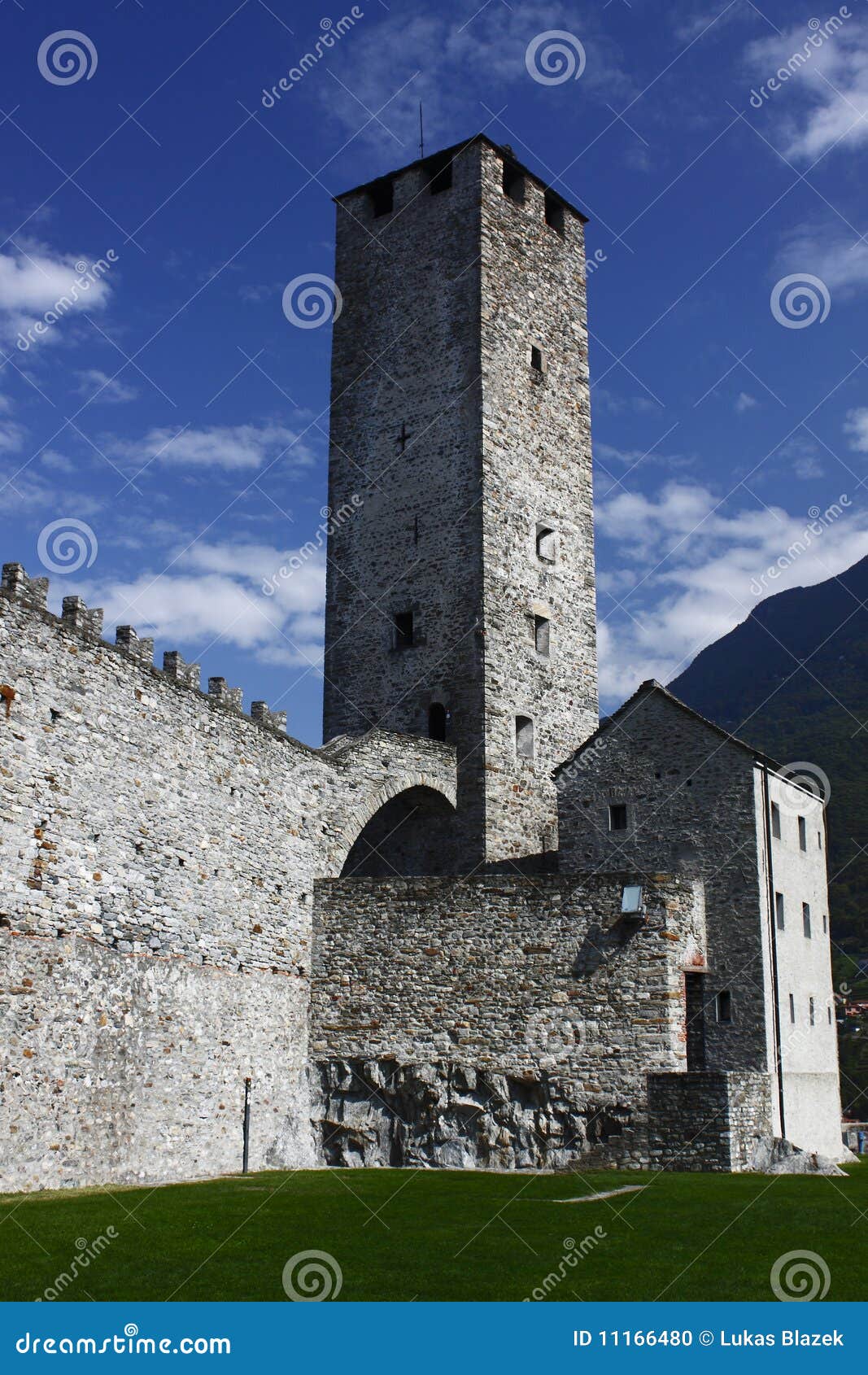 Castelgrande Castle in Bellinzona Stock Photo - Image of wall ...