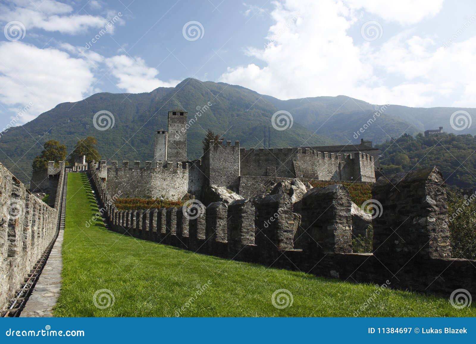 Castelgrande Castle Fortification- Bellinzona Stock Image - Image of ...