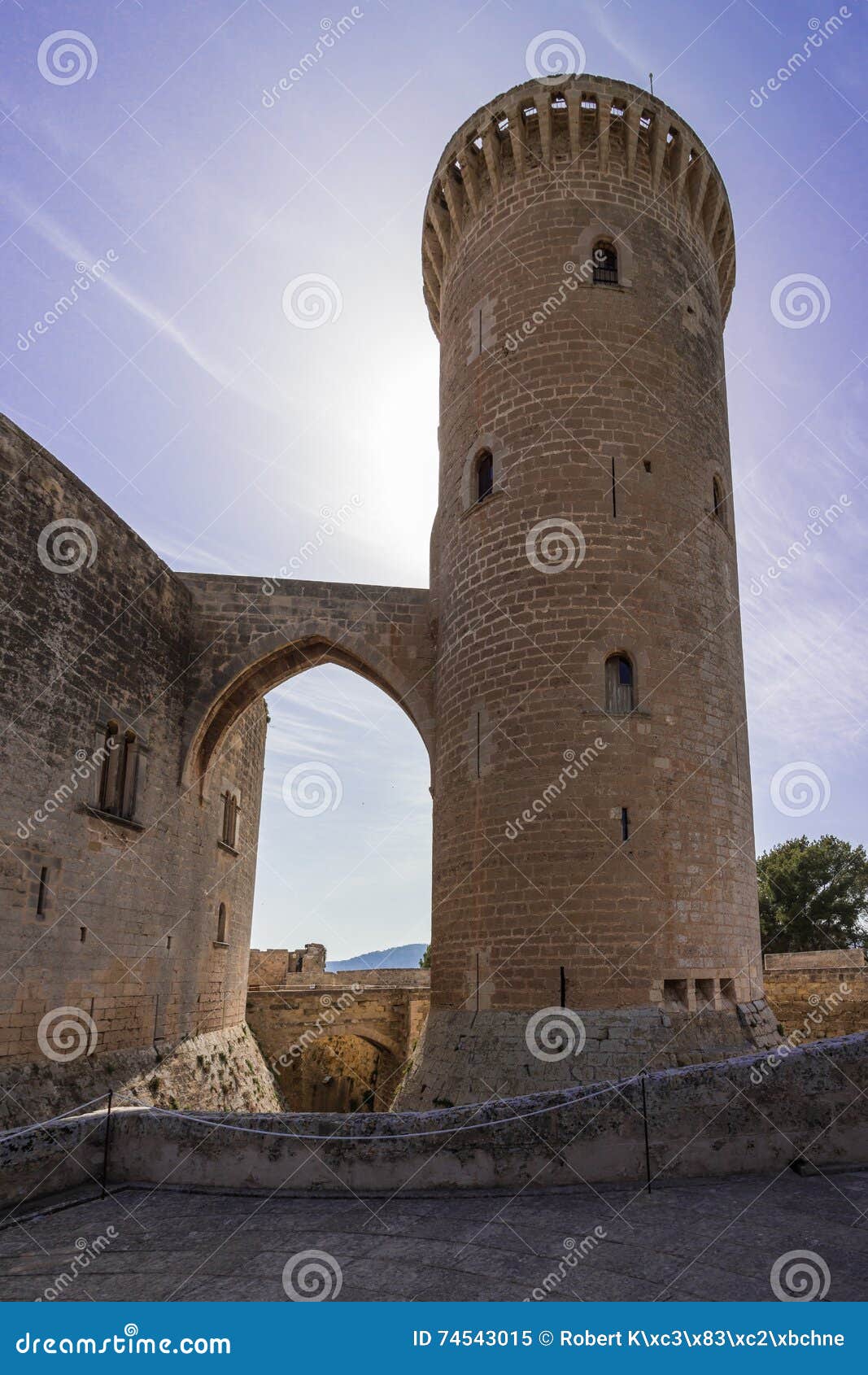Castell del Bellver stock image. Image of famous, citadel - 74543015