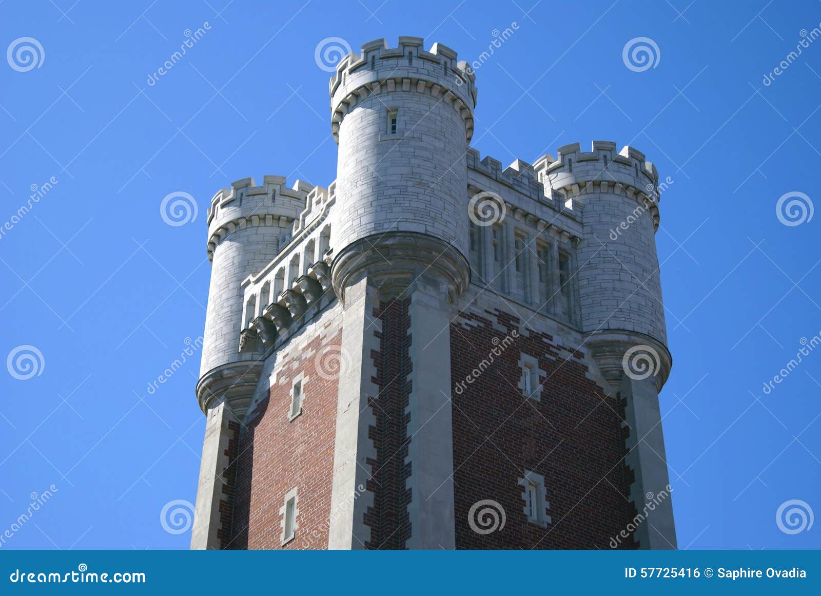 Castellated Tower with Crenellation and Battlements Stock Photo - Image ...