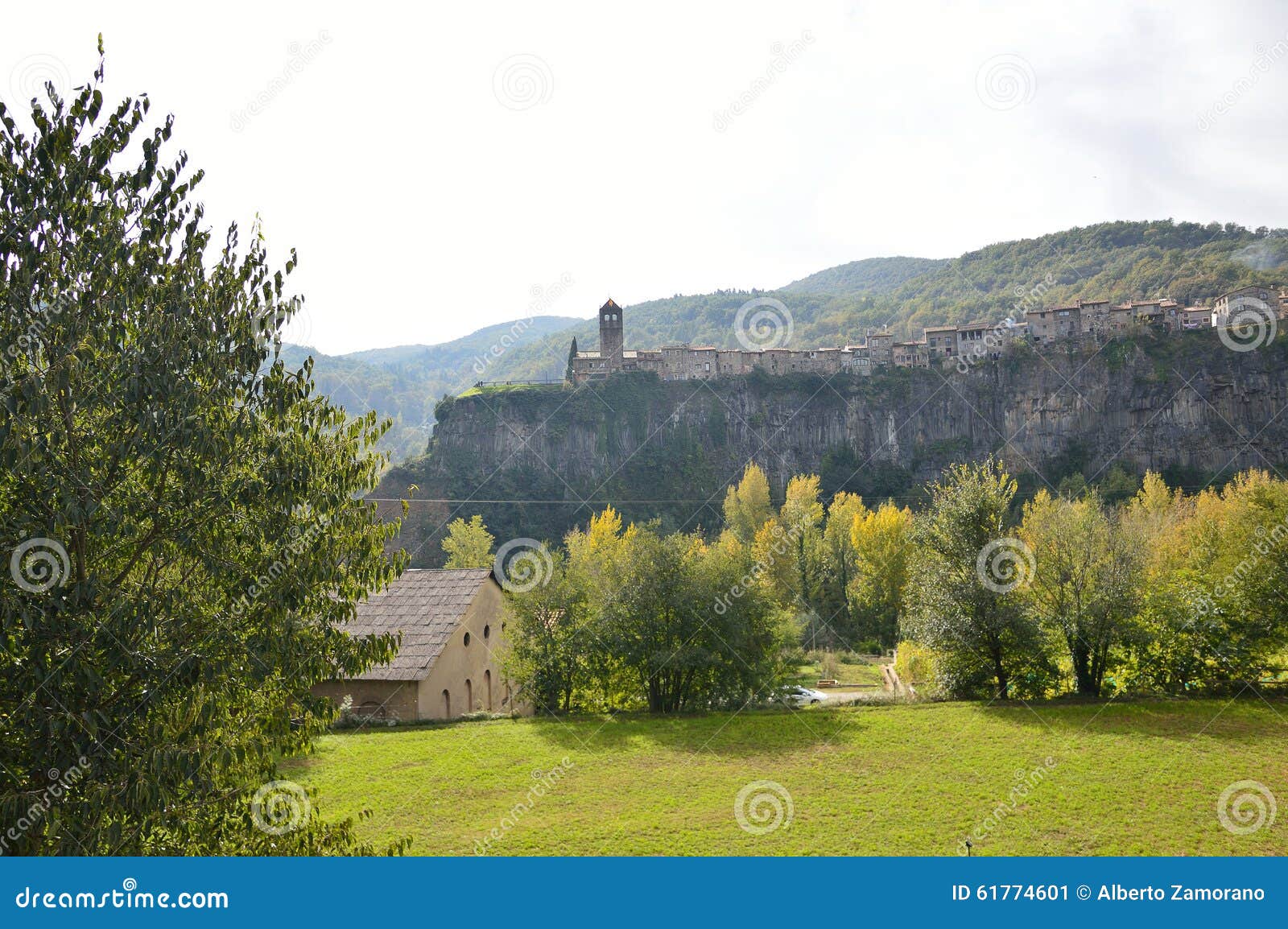 Castellfollit de la Roca stock image. Image of basalt - 61774601