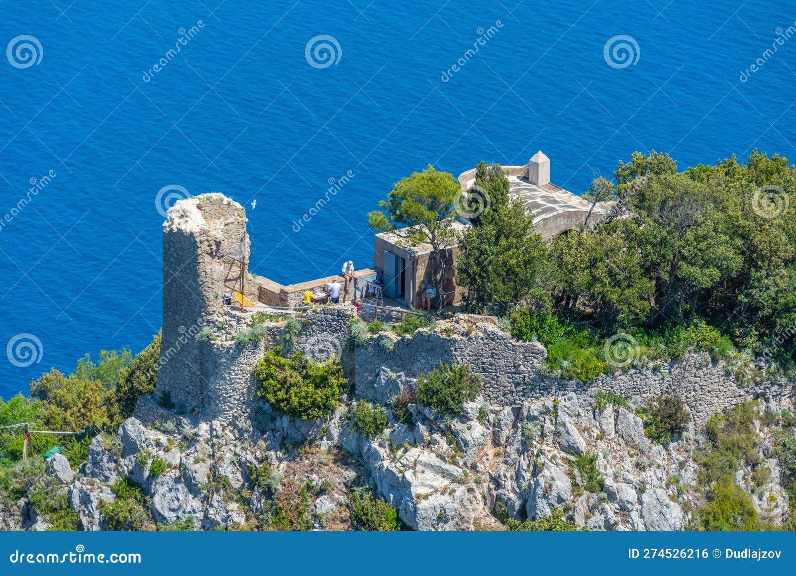 Castello Barbarossa at Capri Island in Italy Stock Photo - Image of ...