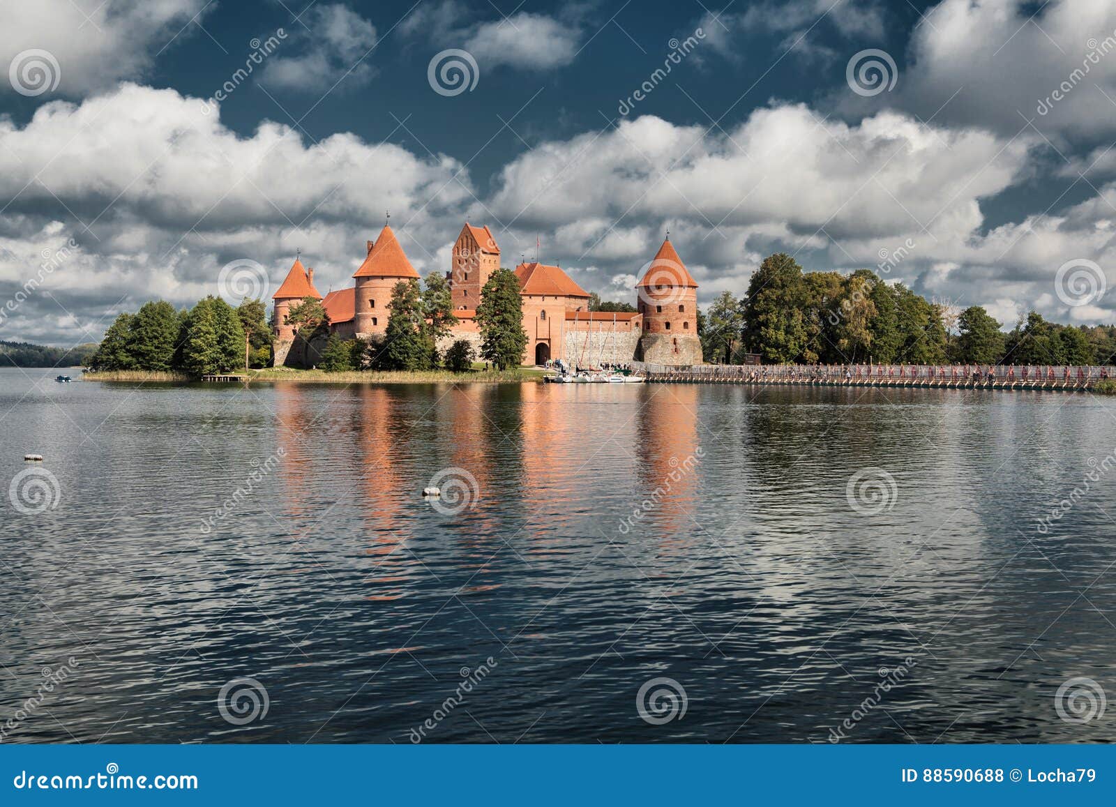 Castello Dell'isola Di Trakai in Lituania Fotografia Stock - Immagine ...