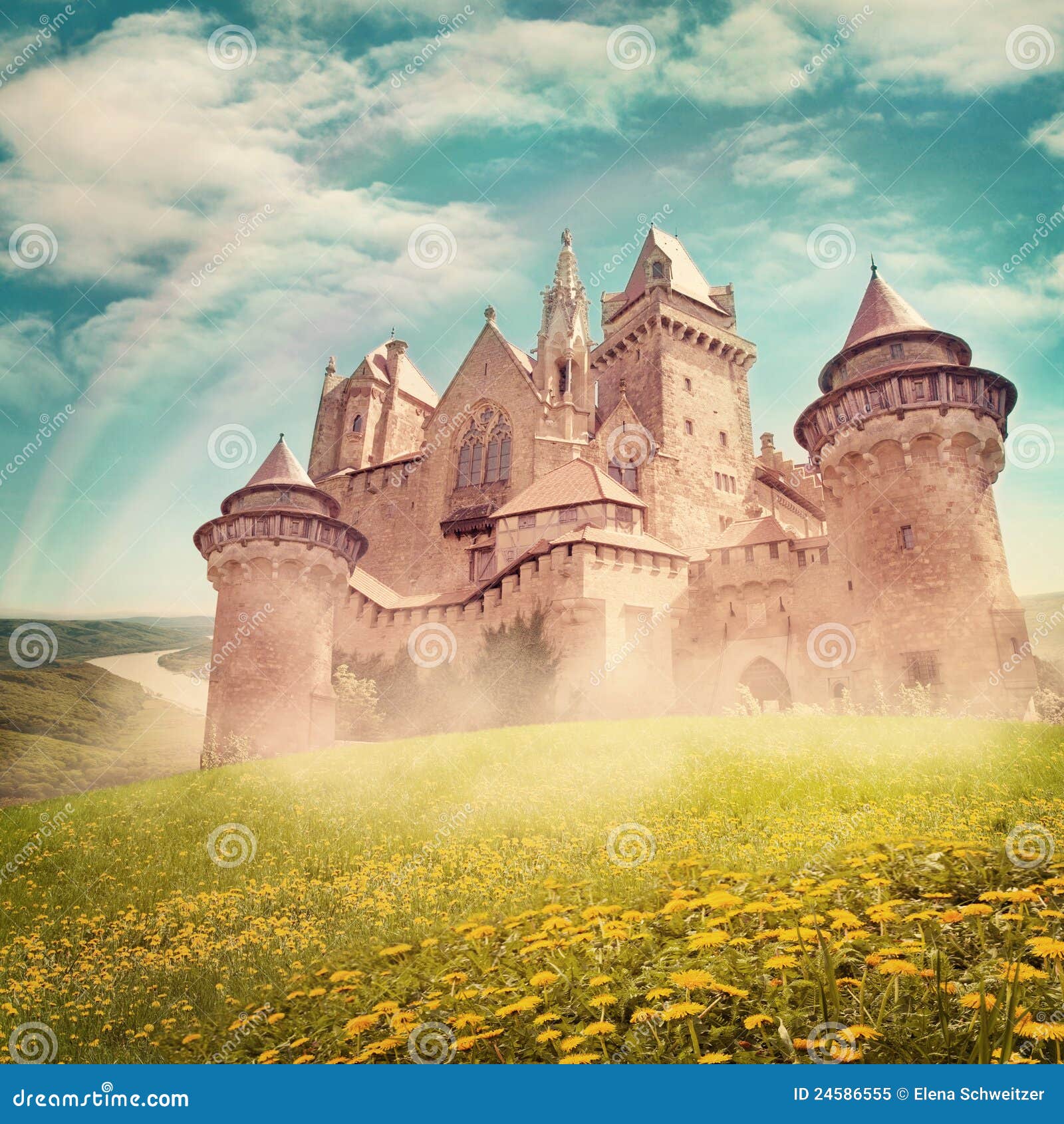 Castello Della Principessa Di Fiaba Immagine Stock - Immagine di ...
