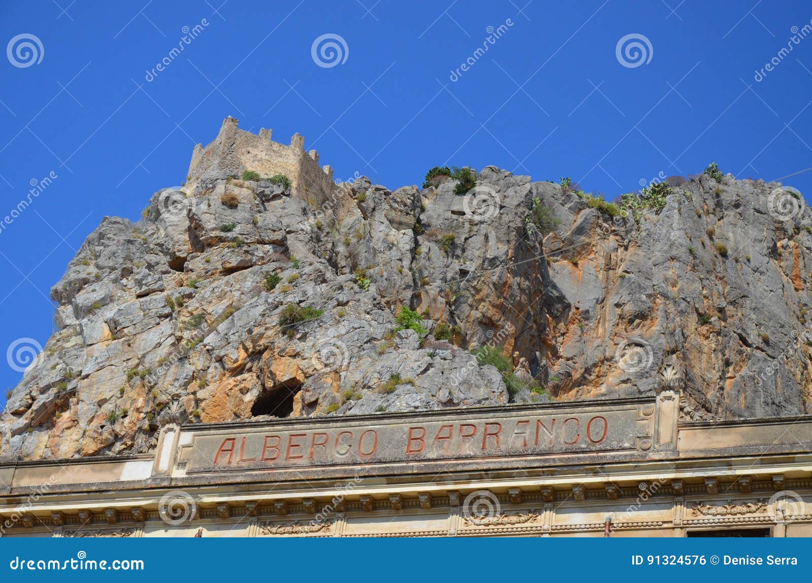 Castello Della Rocca in Cefalu, Sicily, Italy Stock Photo - Image of ...