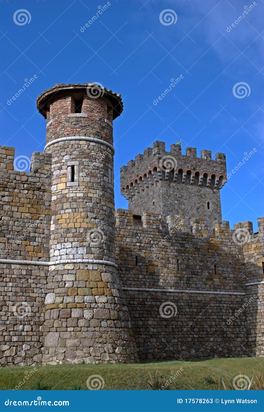 Castello Di Amarosa Castle Turret Stock Image - Image of tourist ...