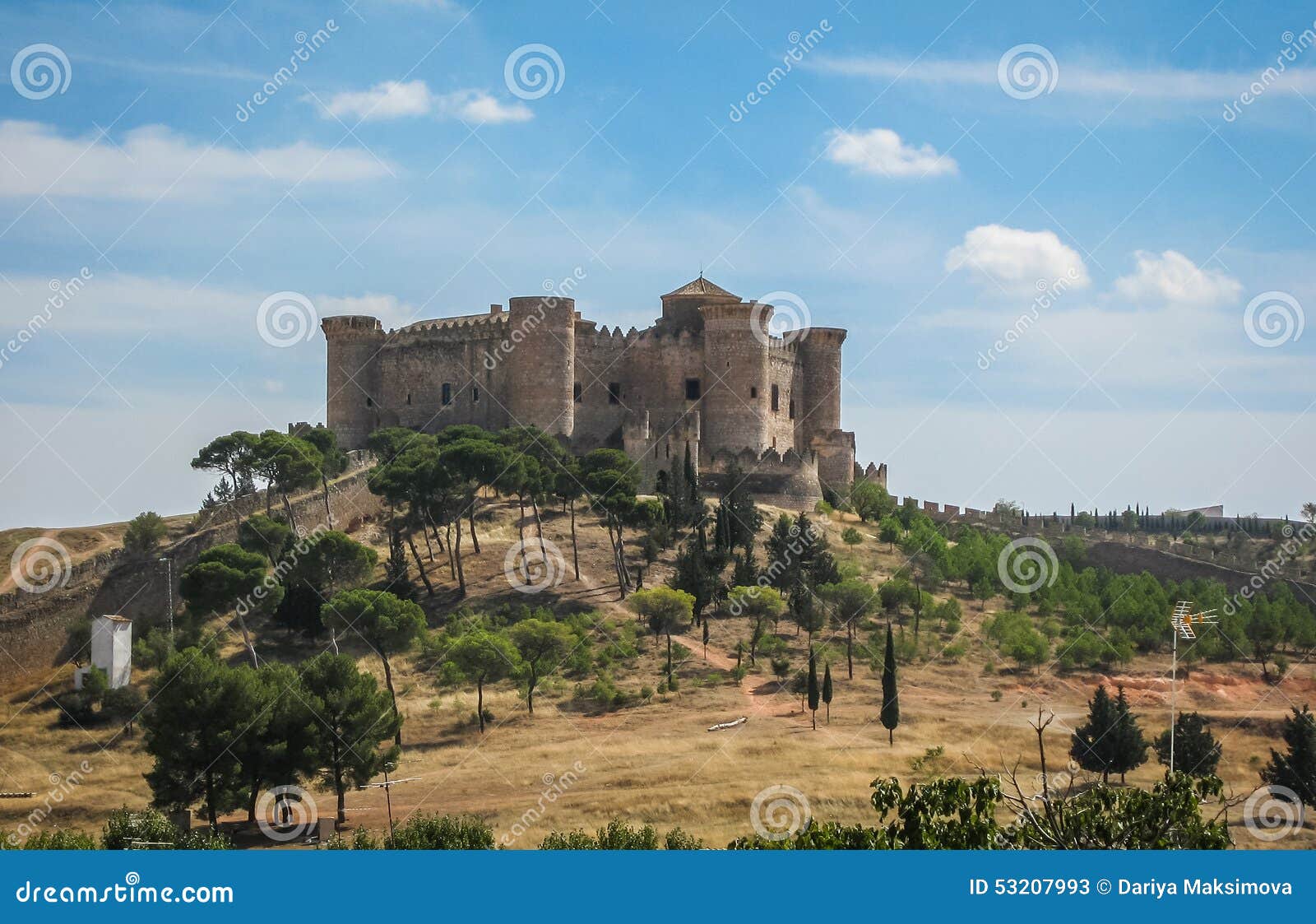 Castello Di Belmonte, La Mancha, Spagna Della Castiglia Immagine Stock ...