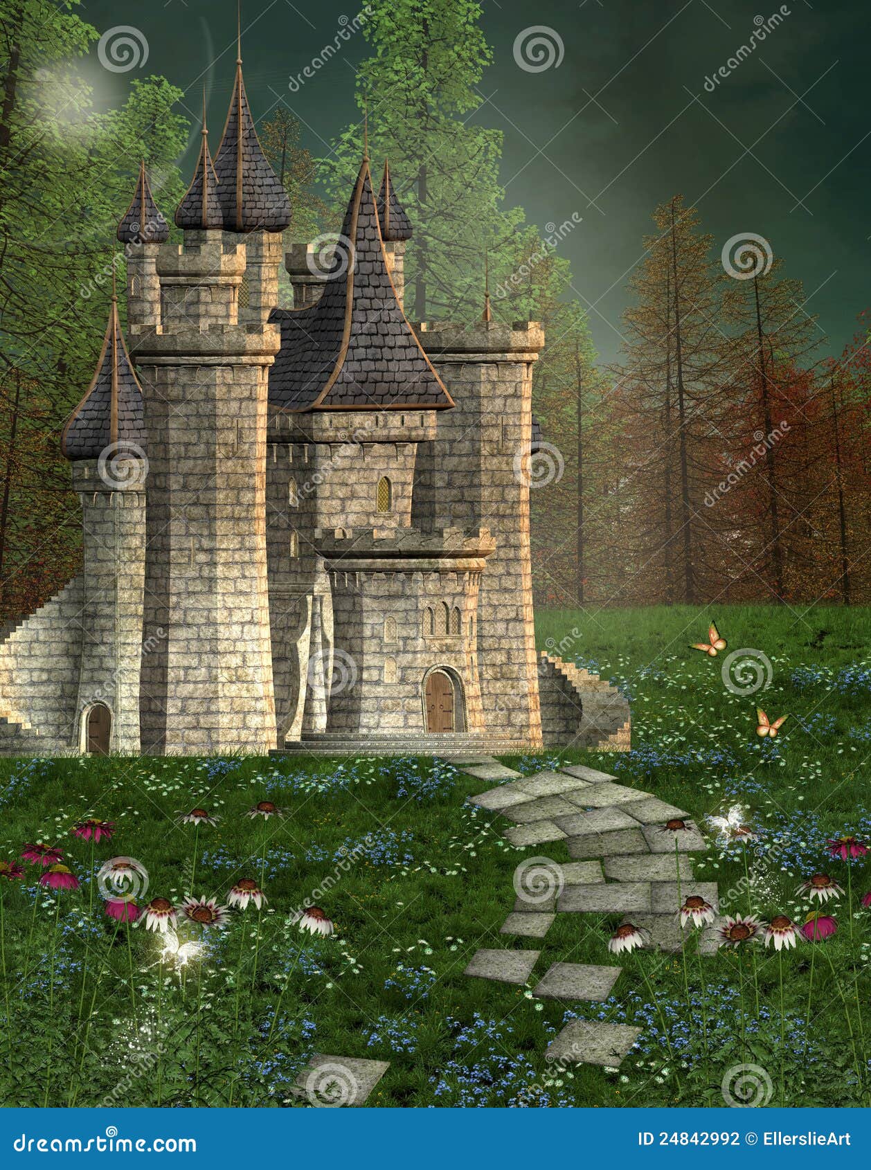 Castello di fiaba illustrazione di stock. Illustrazione di ...