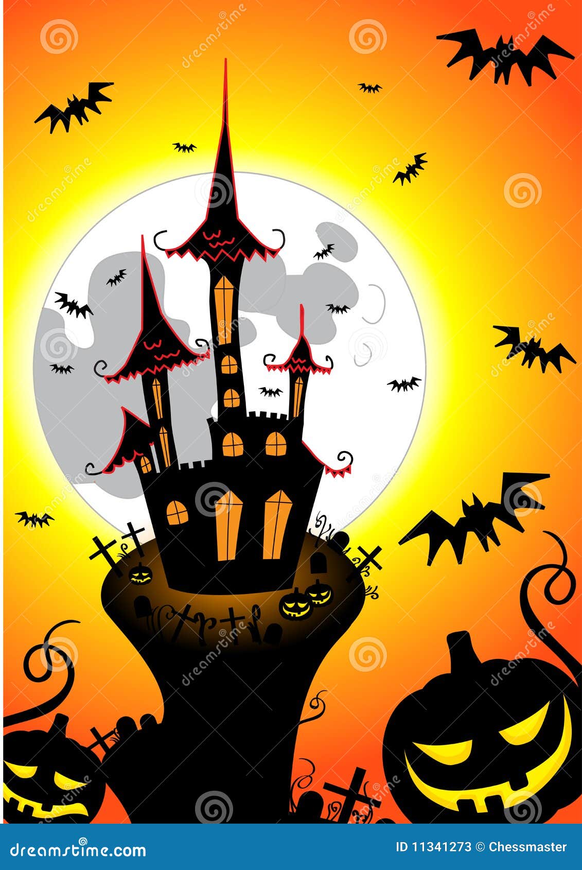 Castello di Halloween illustrazione vettoriale. Illustrazione di ...