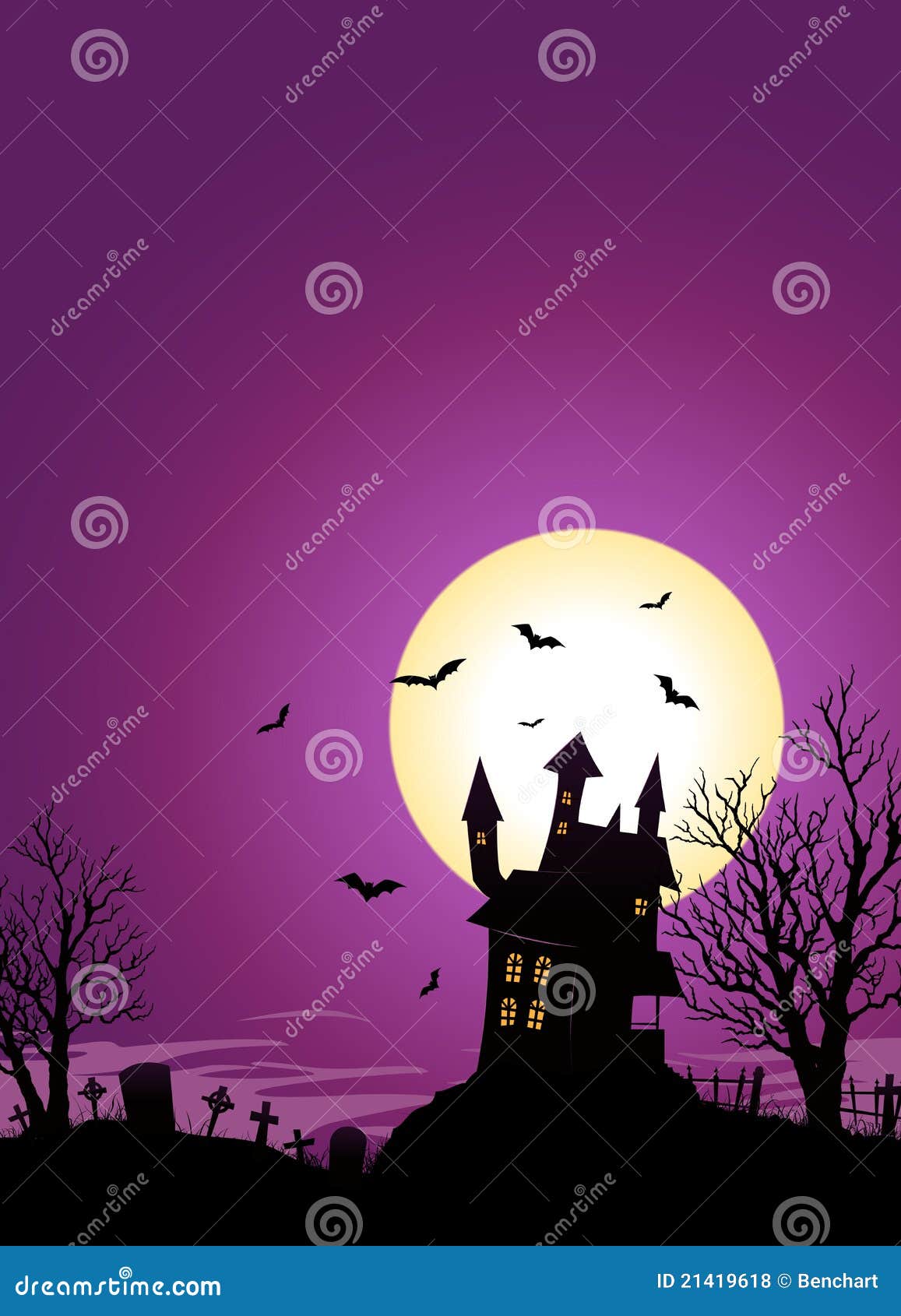 Castello di Halloween illustrazione di stock. Illustrazione di notte ...