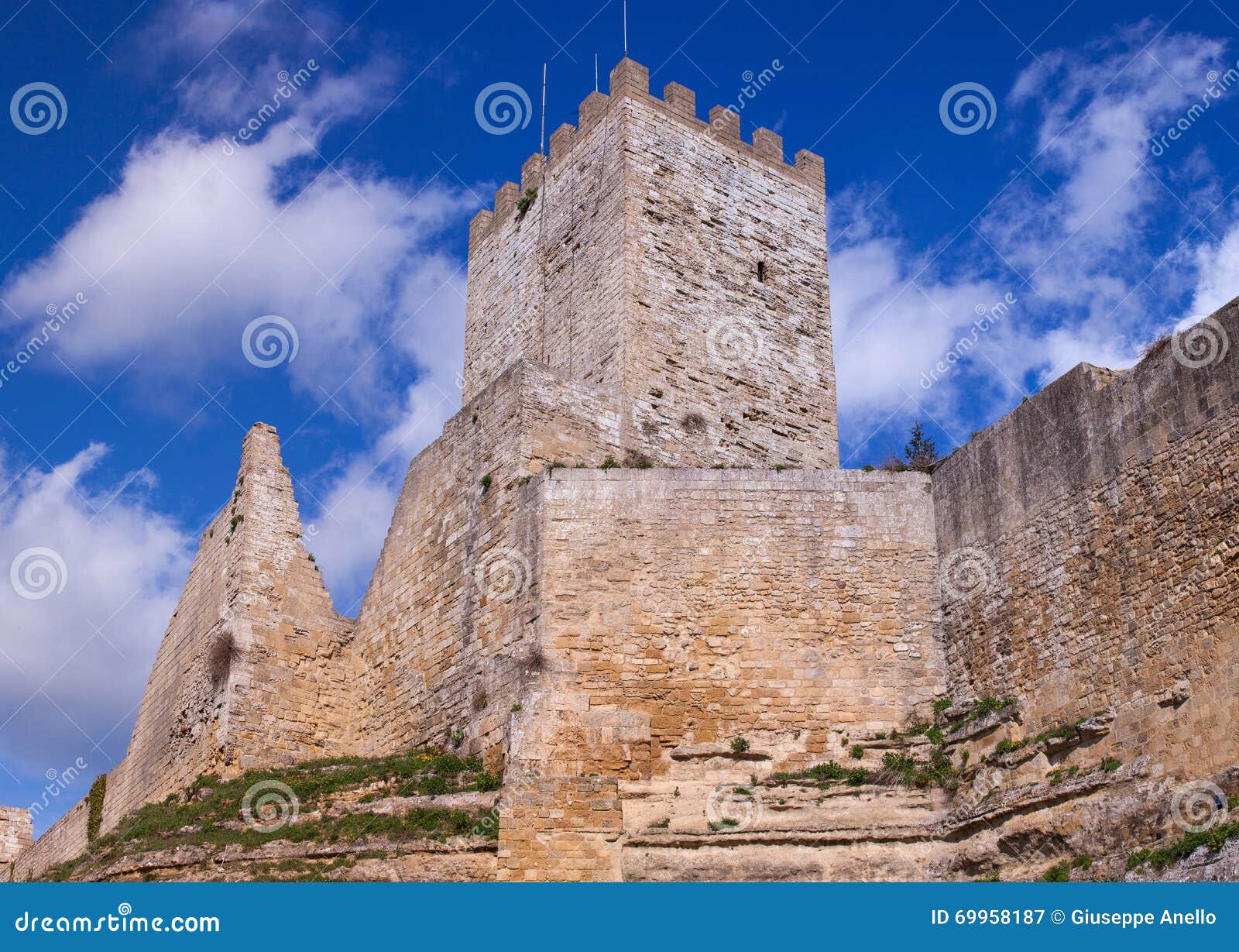 The Castello Di Lombardia, Enna Stock Image - Image of lombardy ...