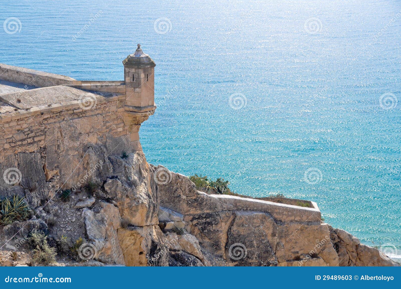 Castello Di Santa Barbara, Alicante (Spagna) Immagine Stock - Immagine ...