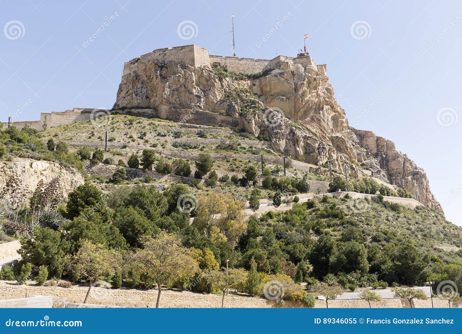 Castello Di Santa Barbara in Alicante, Spagna Immagine Stock - Immagine ...