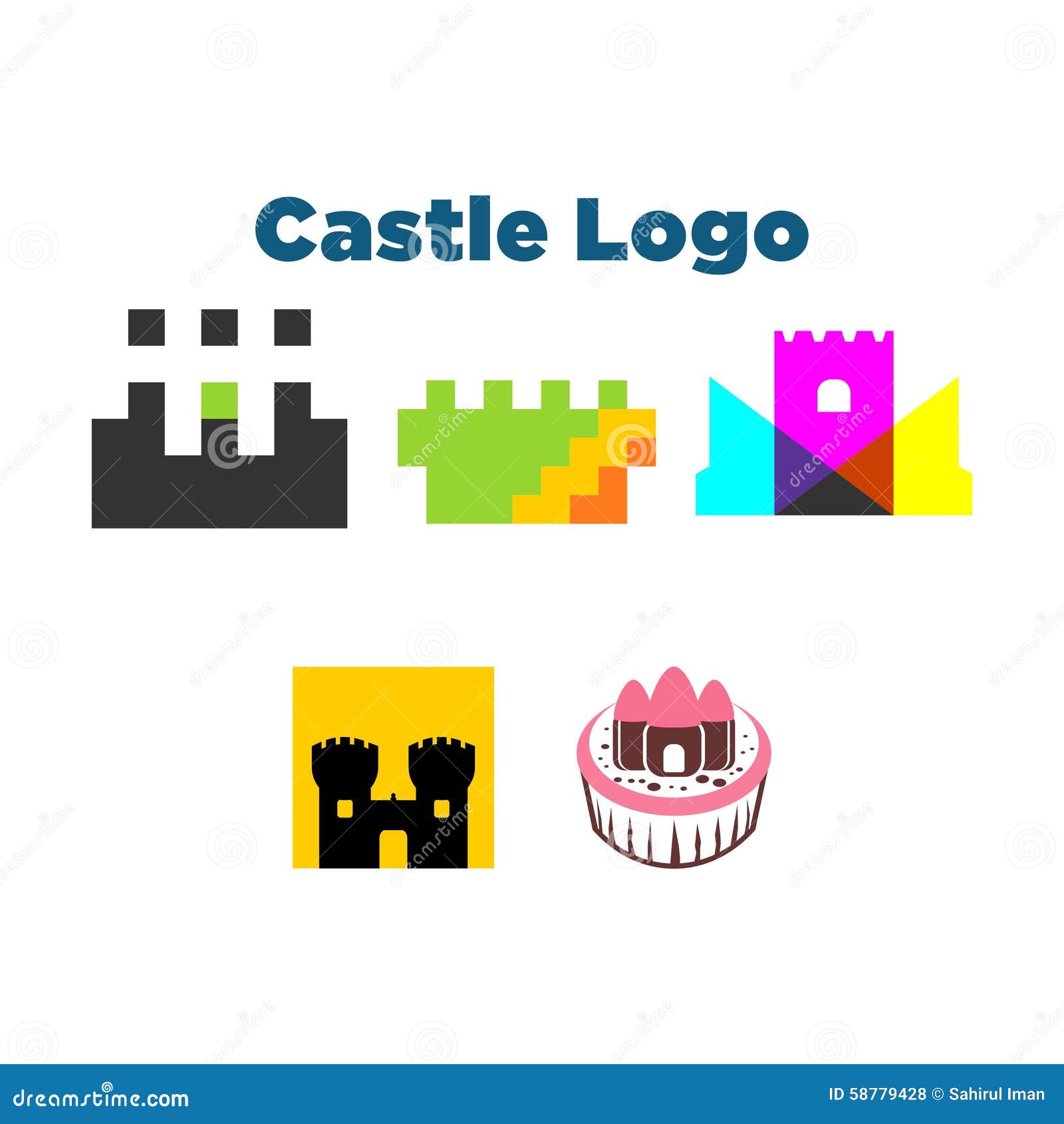 Castello Logo Template illustrazione vettoriale. Illustrazione di stile ...