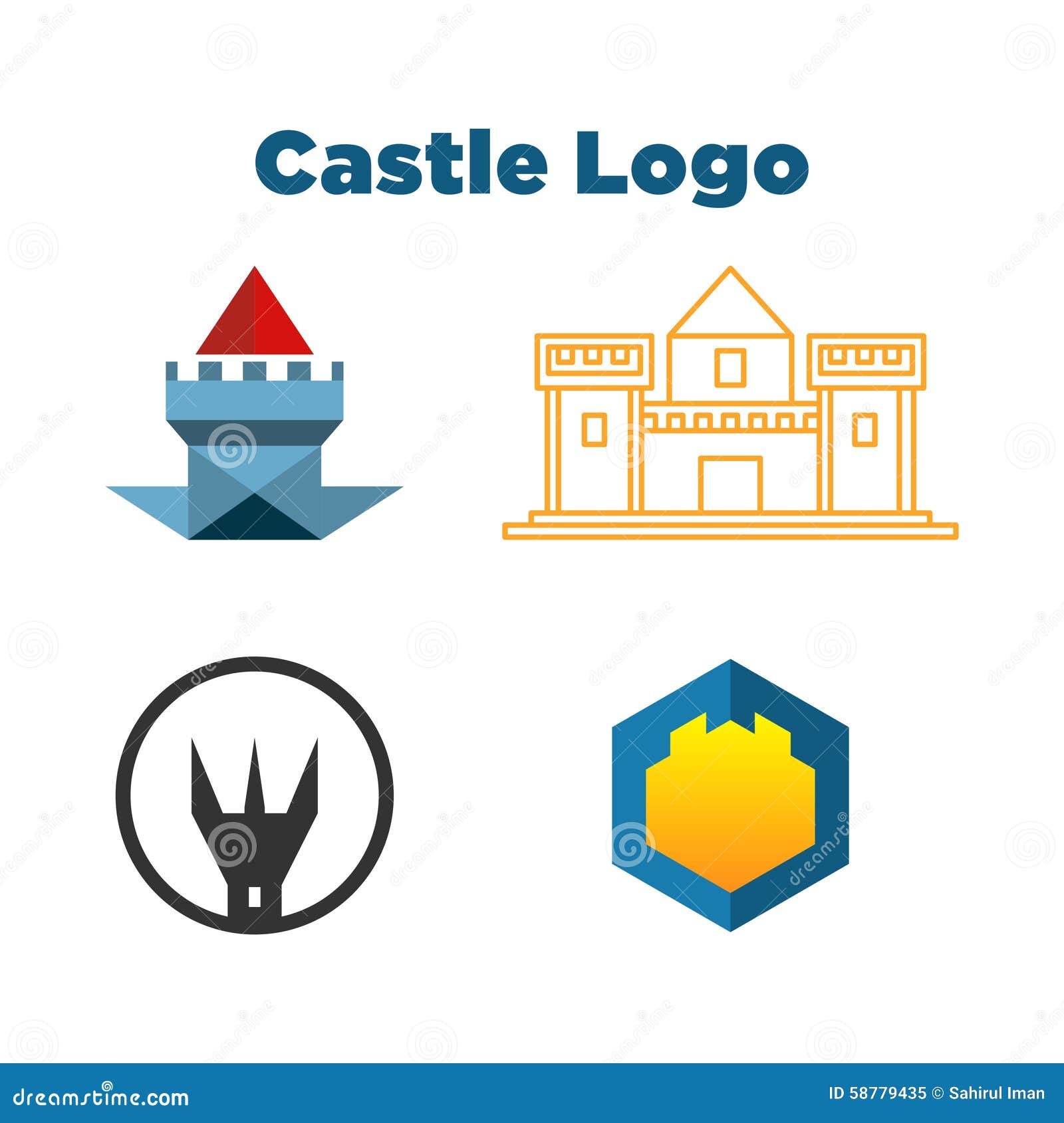 Castello Logo Template illustrazione vettoriale. Illustrazione di ...