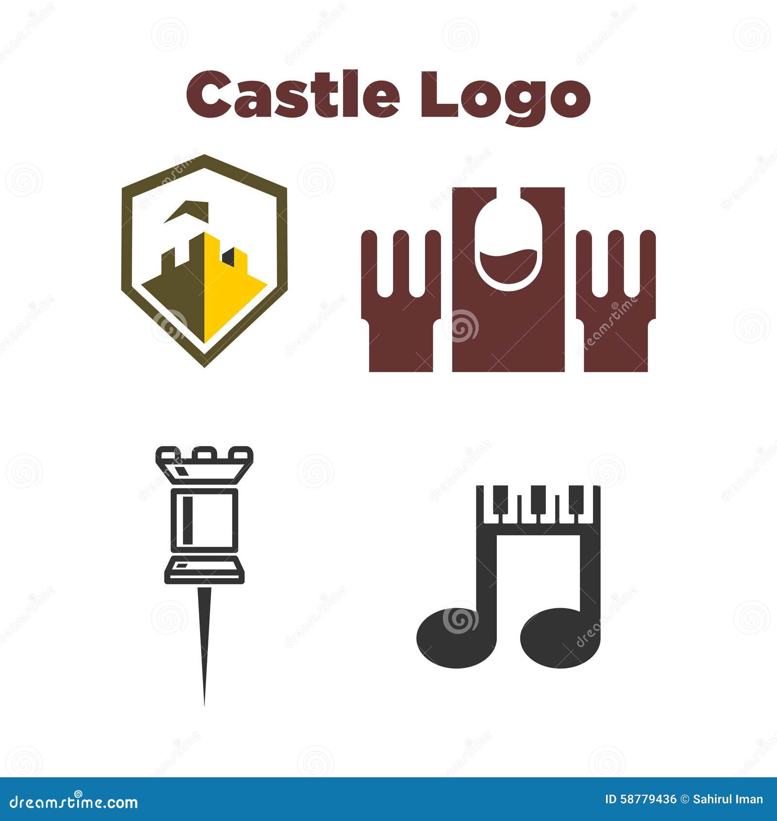 Castello Logo Template illustrazione vettoriale. Illustrazione di ...