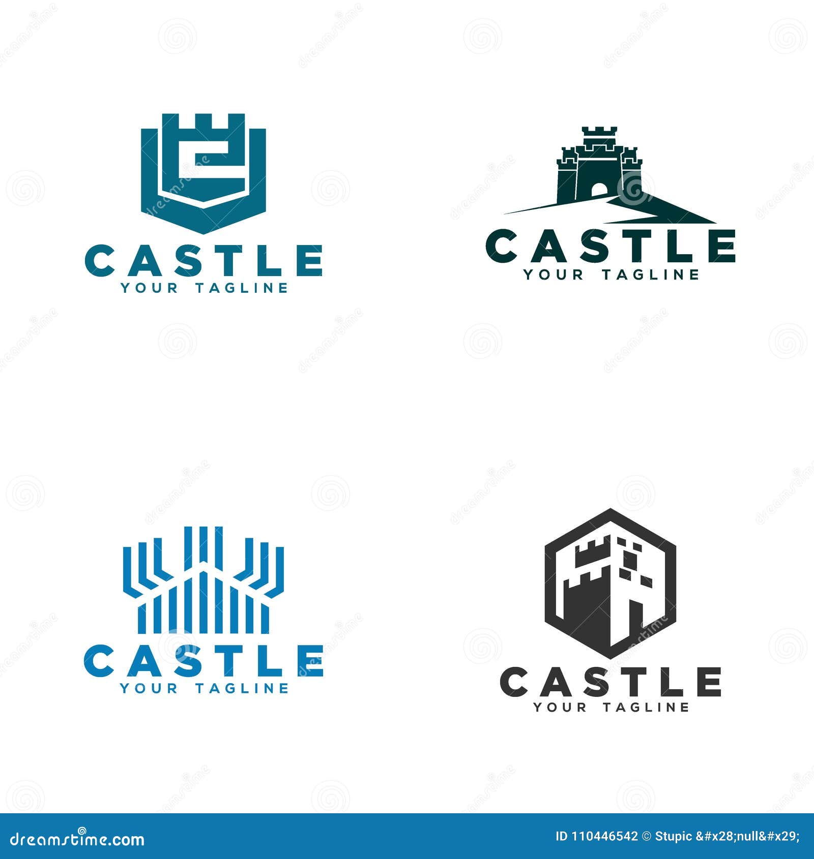 Castello Logo Vector Art Logo Illustrazione di Stock - Illustrazione di ...