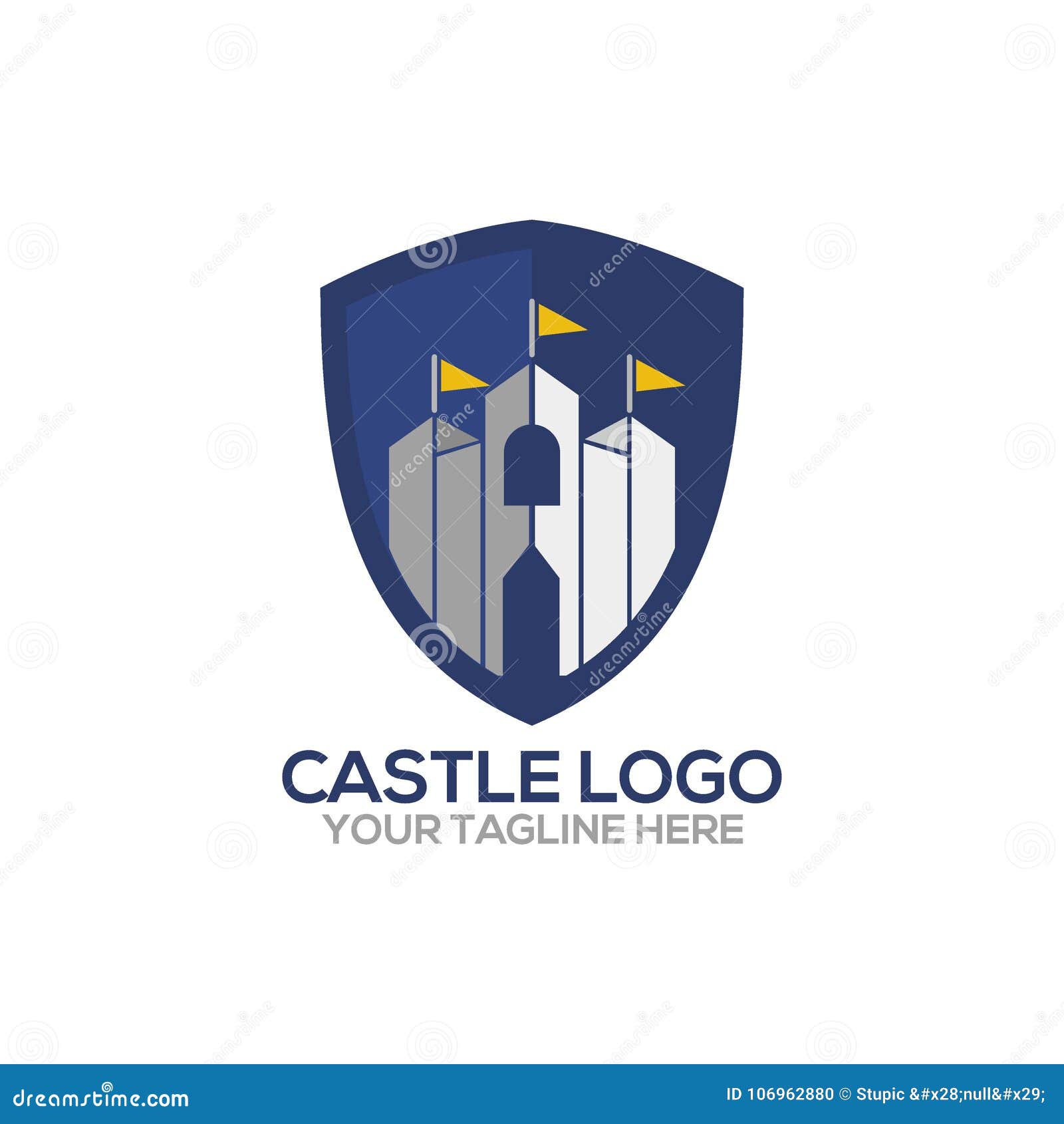 Castello Logo Vector Art Logo Template Ed Illustrazione Illustrazione ...