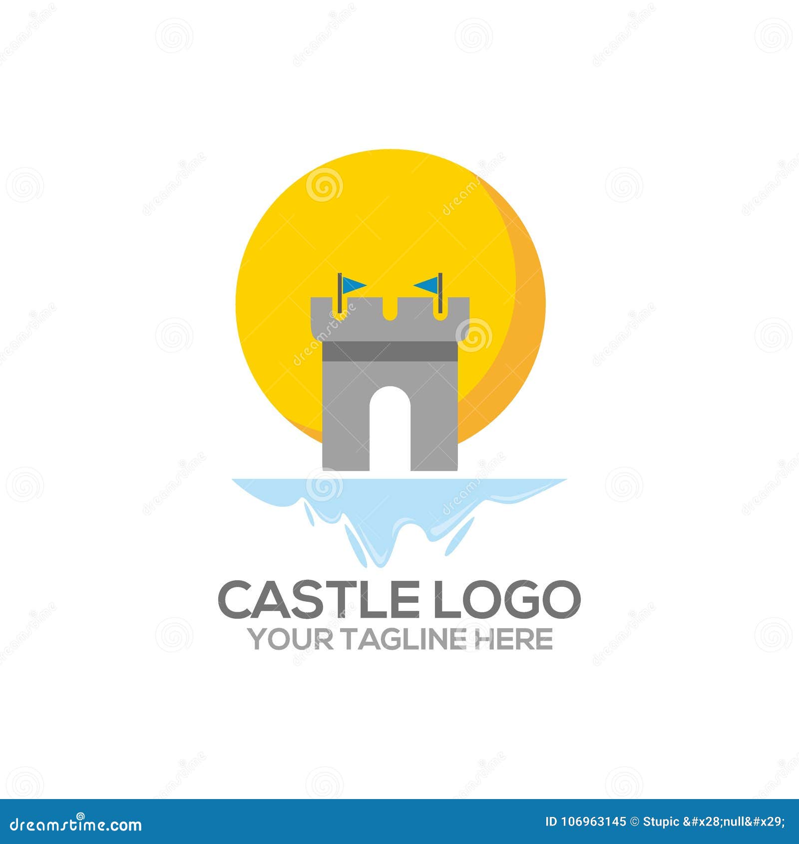 Castello Logo Vector Art Logo Template Ed Illustrazione Illustrazione ...