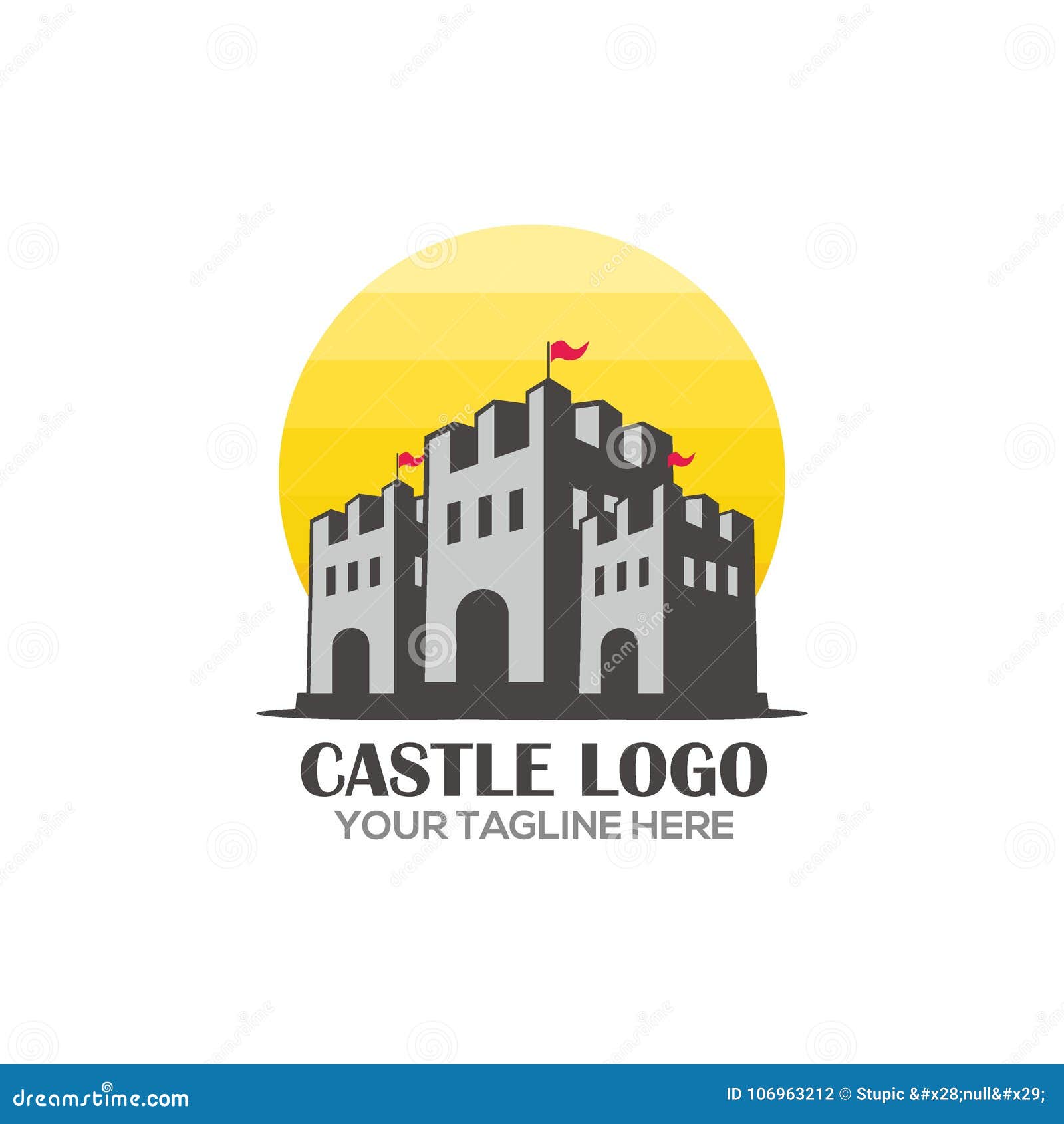 Castello Logo Vector Art Logo Template Ed Illustrazione Illustrazione ...