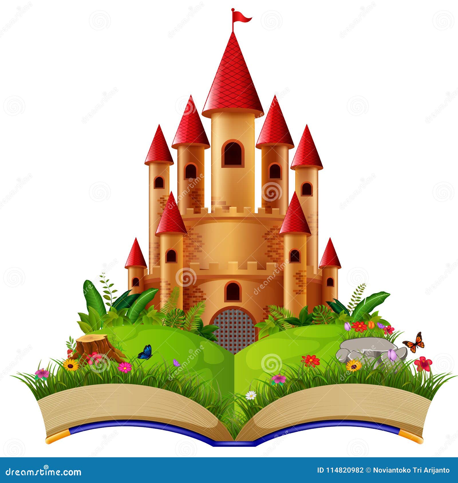 Castello Nel Libro Di Fiabe Illustrazione Vettoriale - Illustrazione di ...