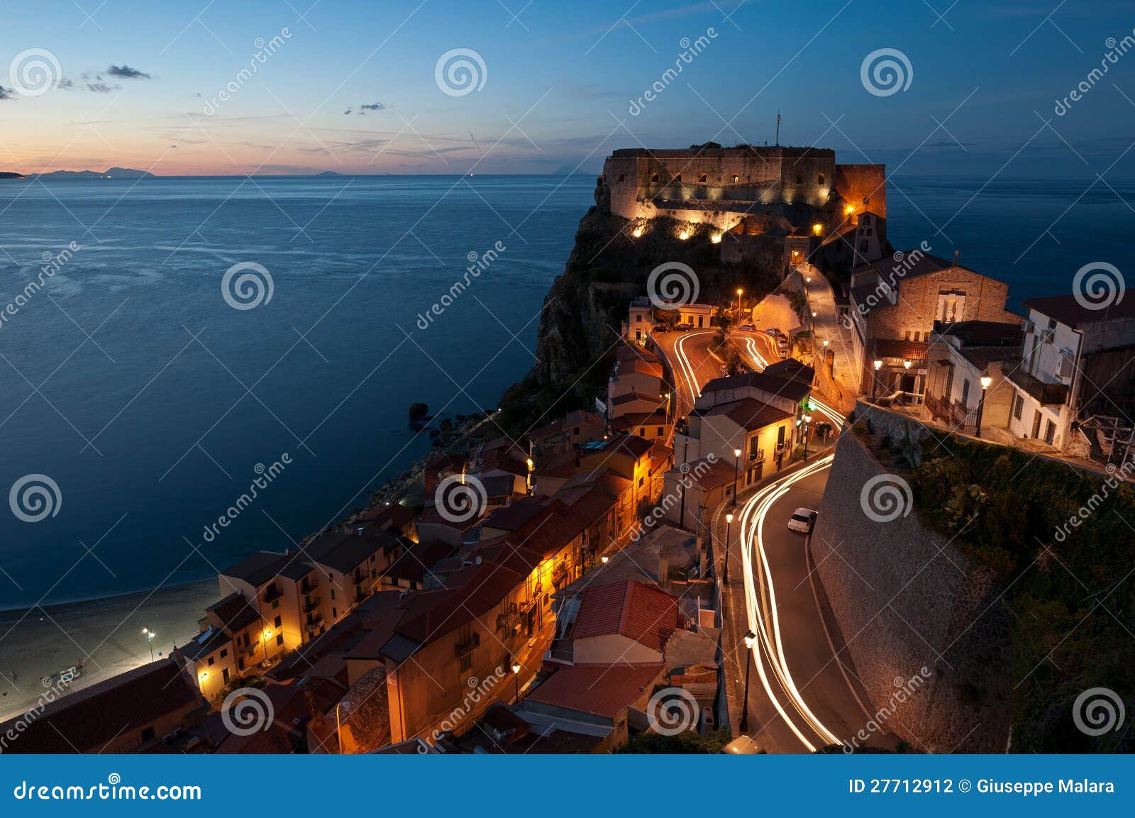 Castello Ruffo Scilla. stock photo. Image of roofs, movement - 27712912