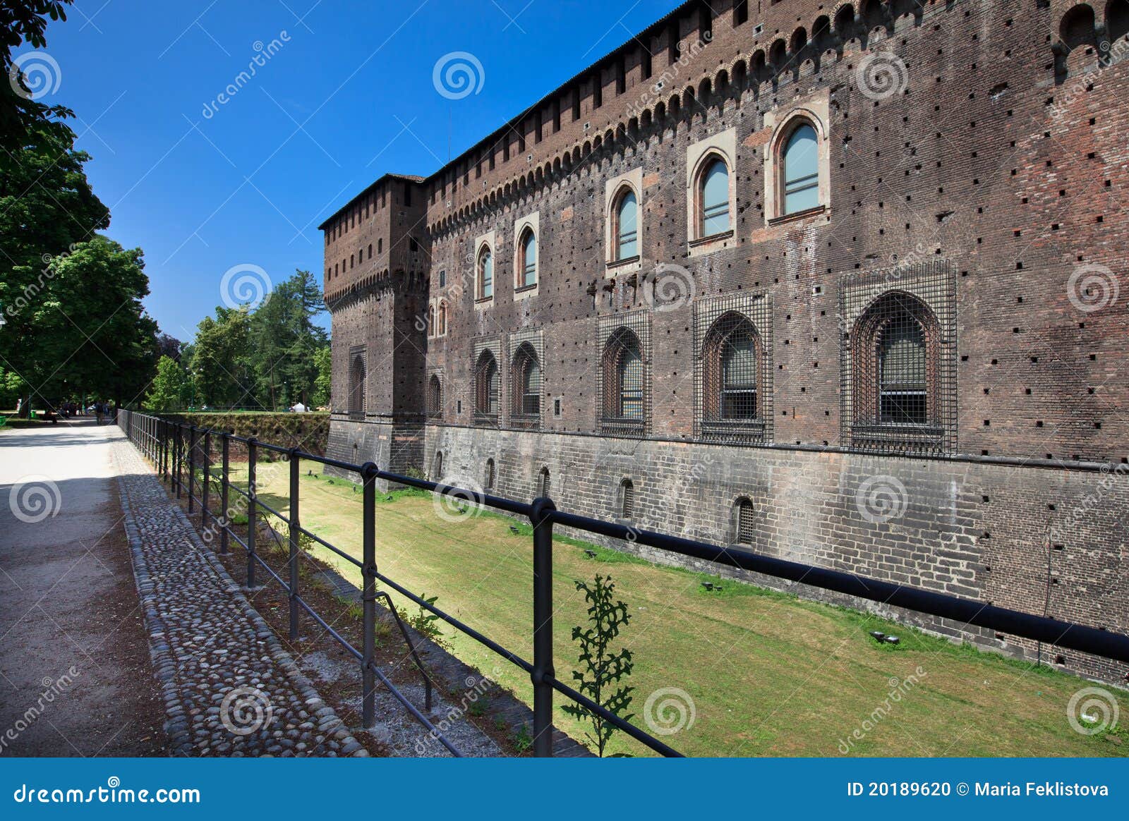 Castello Sforzesco, View from Via Stefano Jacini Stock Photo - Image of ...