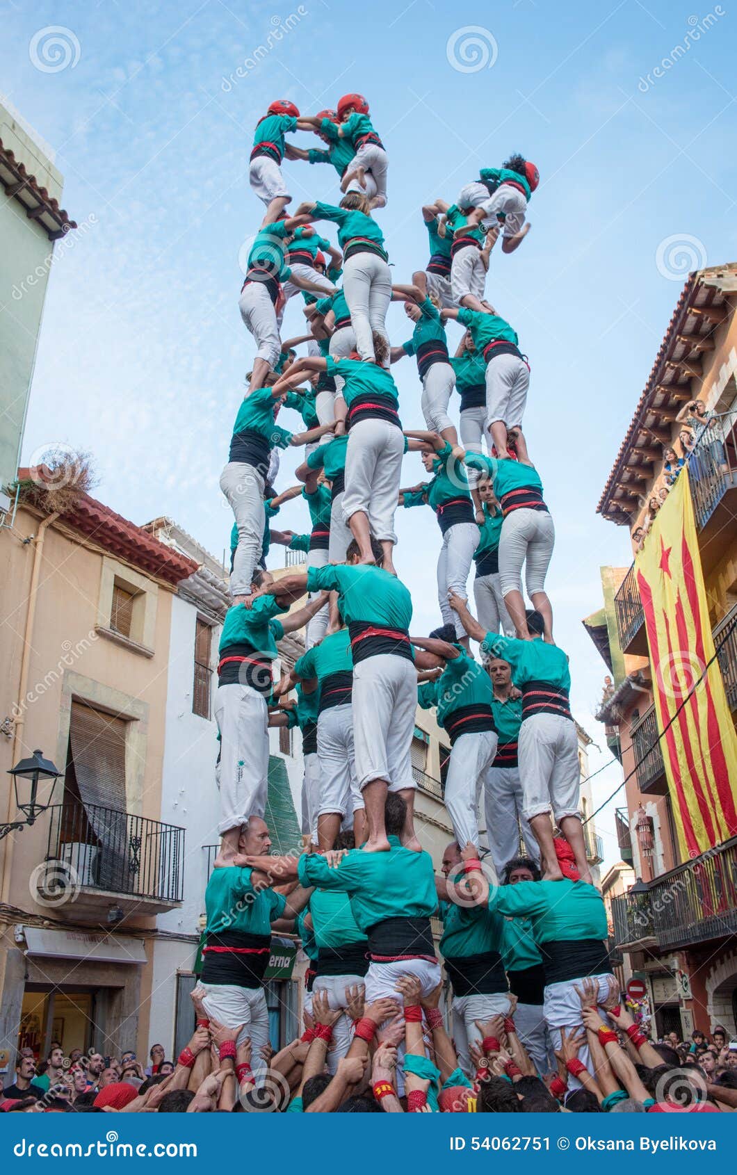 Castells-Leistung in Torredembarra, Katalonien, Spanien Redaktionelles ...
