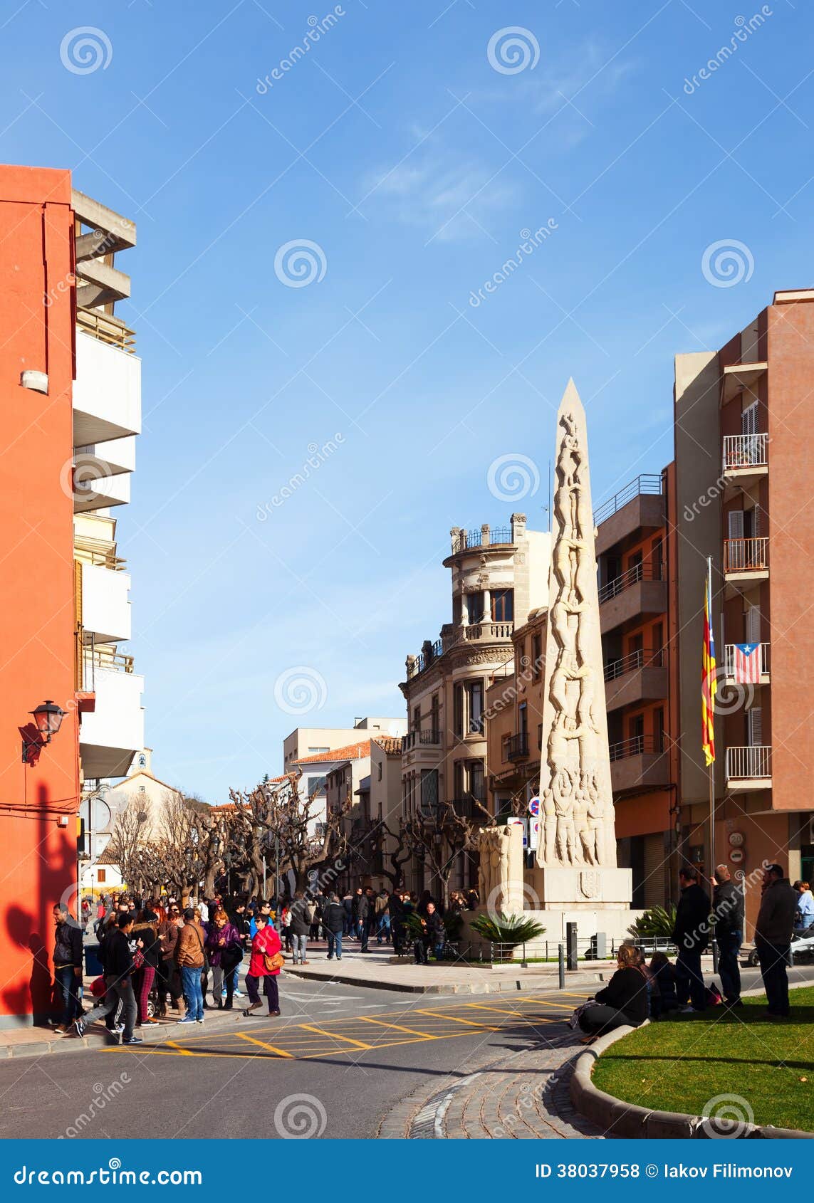 Castells monument in Valls editorial stock photo. Image of traditional ...