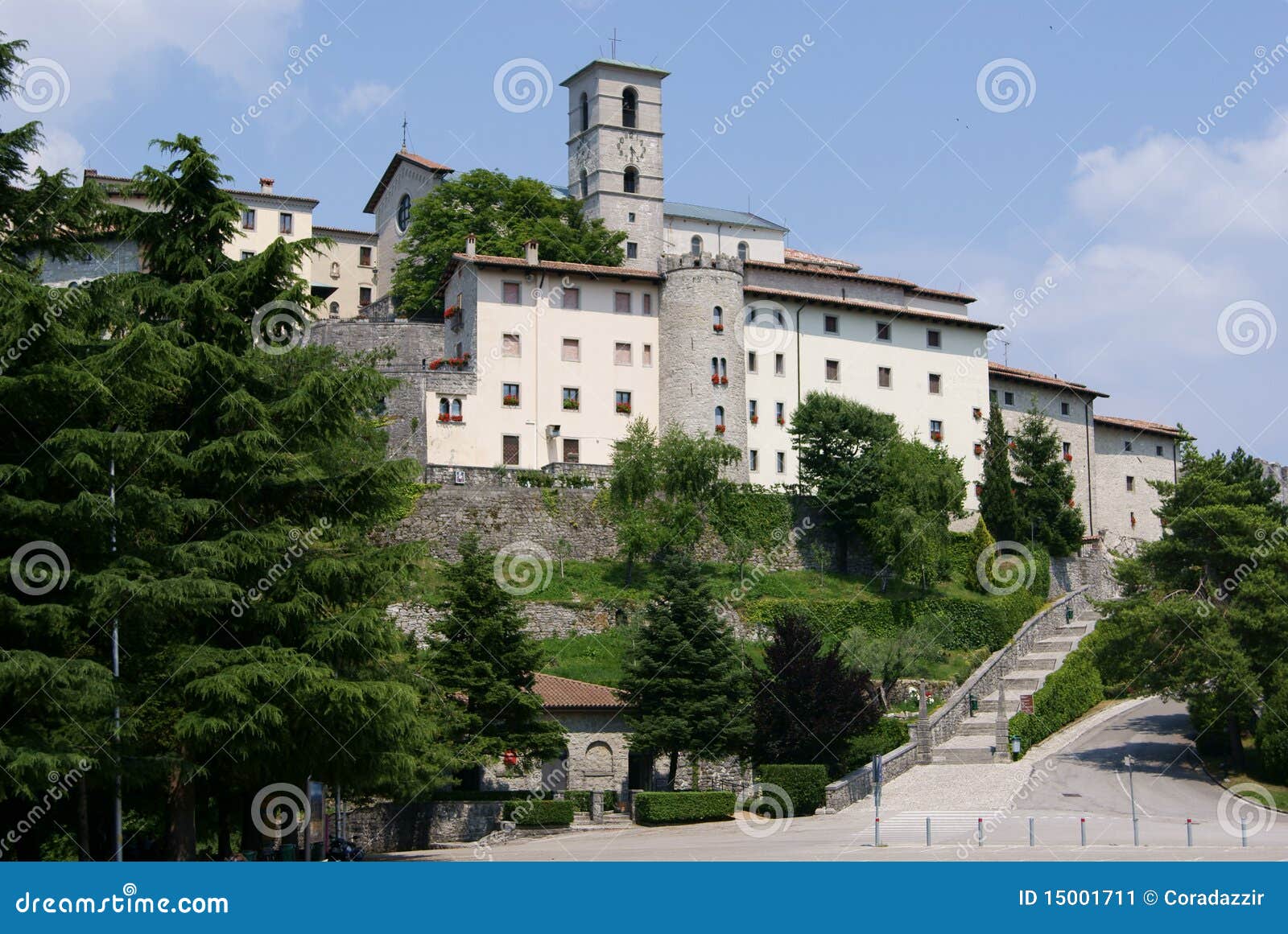 Castelmonte stock image. Image of stairs, italy, blue - 15001711